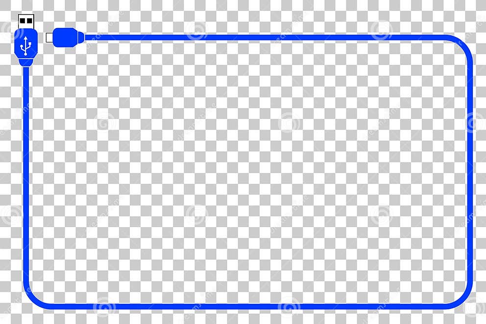 Frame - USB Cable at Transparent Effect Background Stock Vector ...