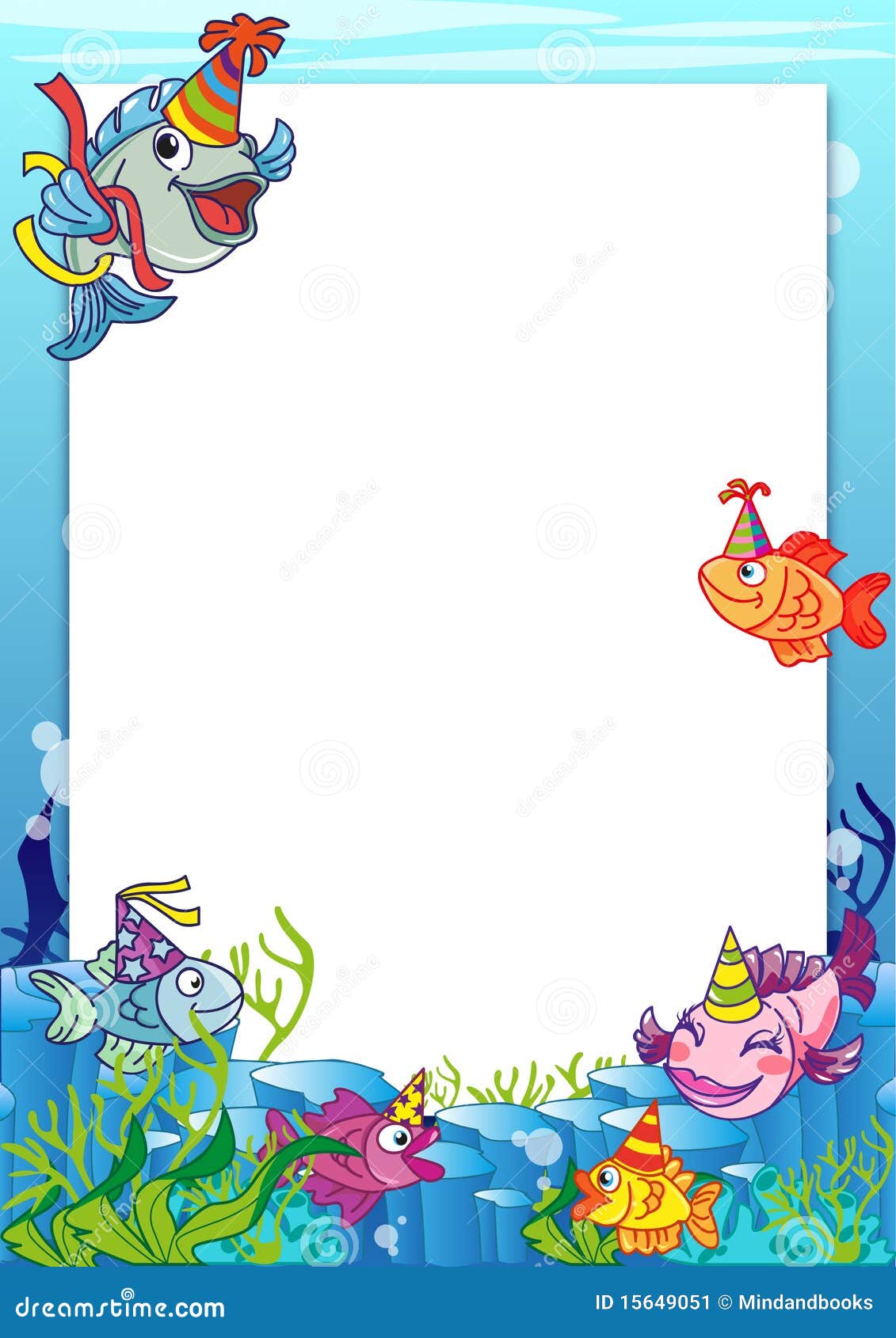 Frame with various fish stock illustration. Illustration of fishes ...