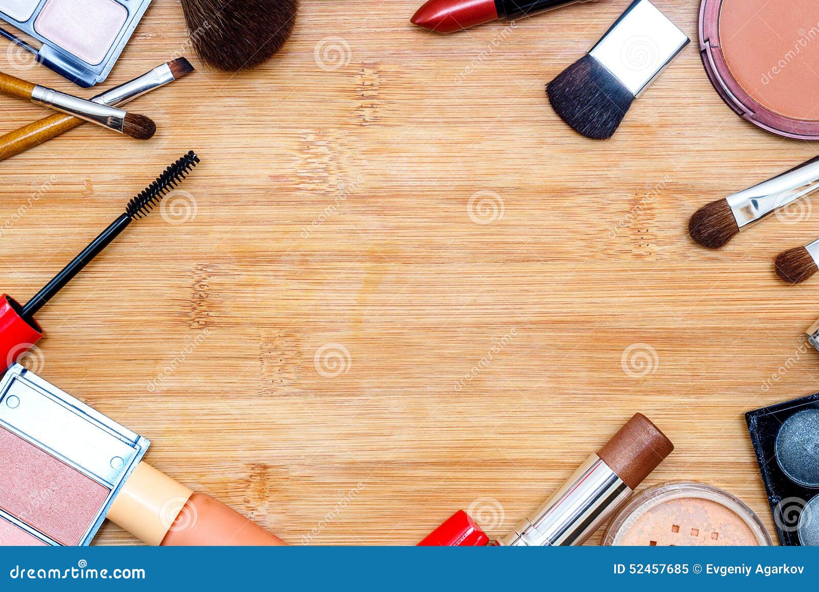 Frame with Various Makeup Products Stock Image - Image of mascara ...