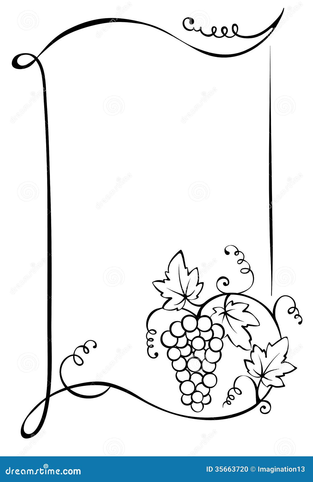 Frame with vine stock vector. Illustration of vector - 35663720