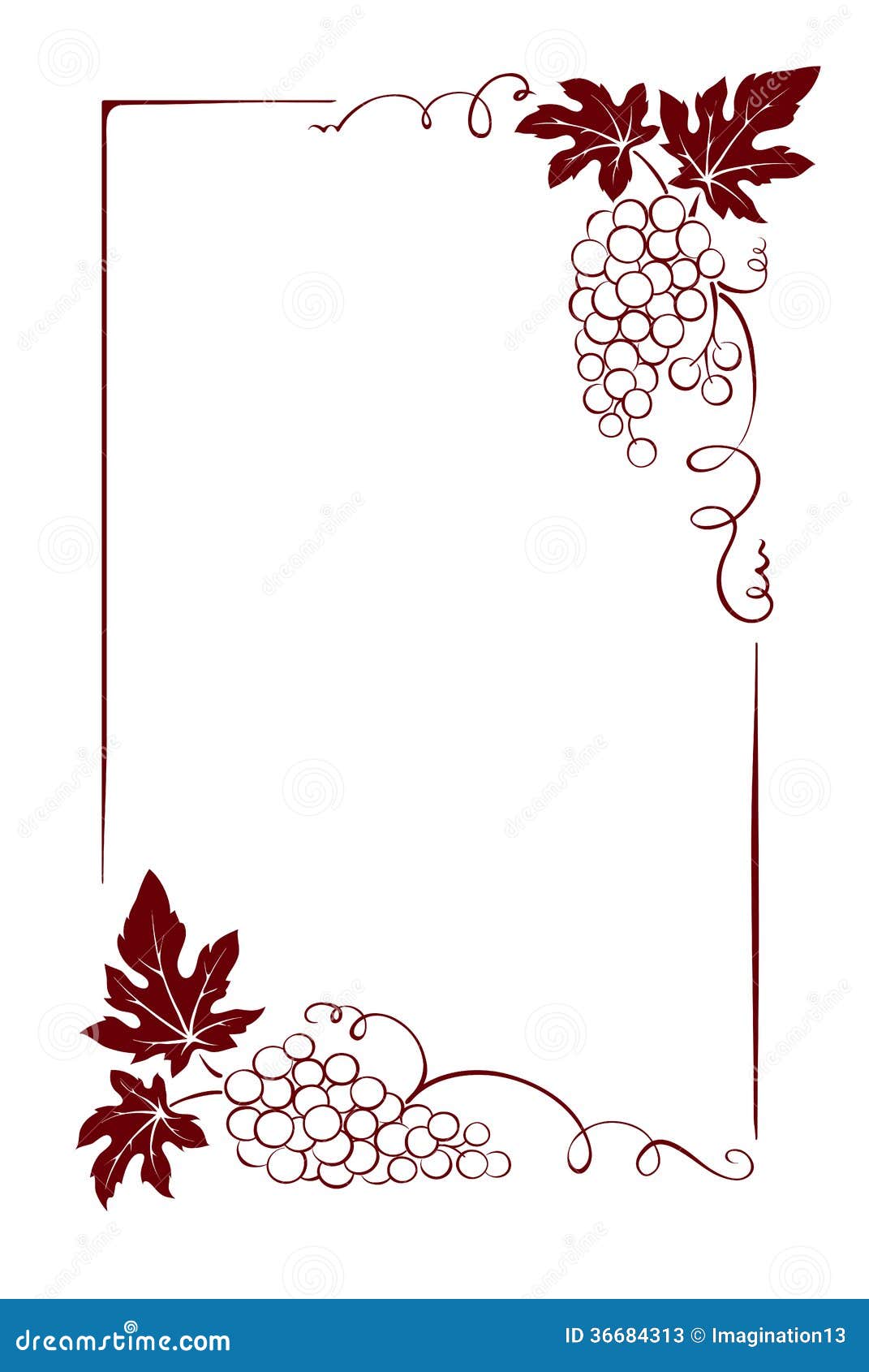 Frame with vine stock vector. Illustration of design - 36684313
