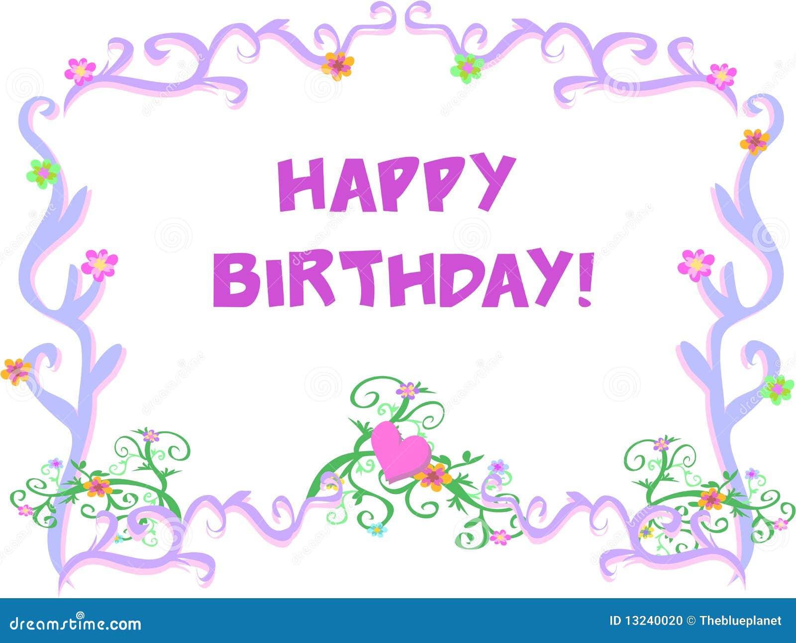Frame of Vines with a Happy Birthday Greeting Stock Vector ...