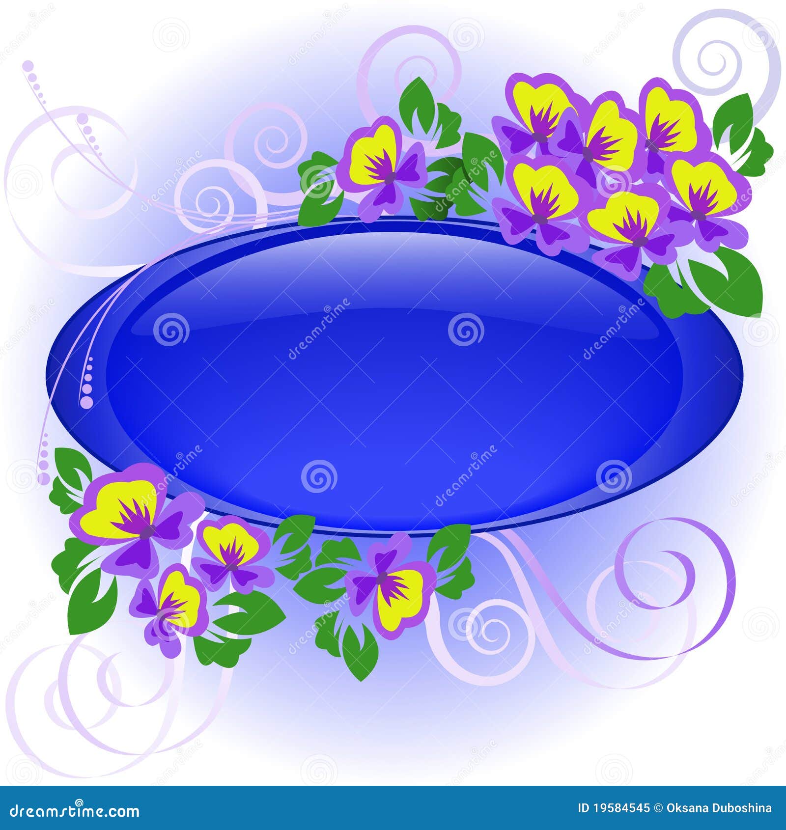 Frame with violets stock vector. Illustration of floral - 19584545
