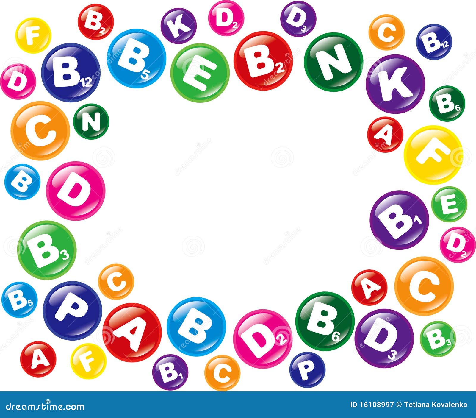 Frame of the vitamins. stock vector. Illustration of vitamin - 16108997