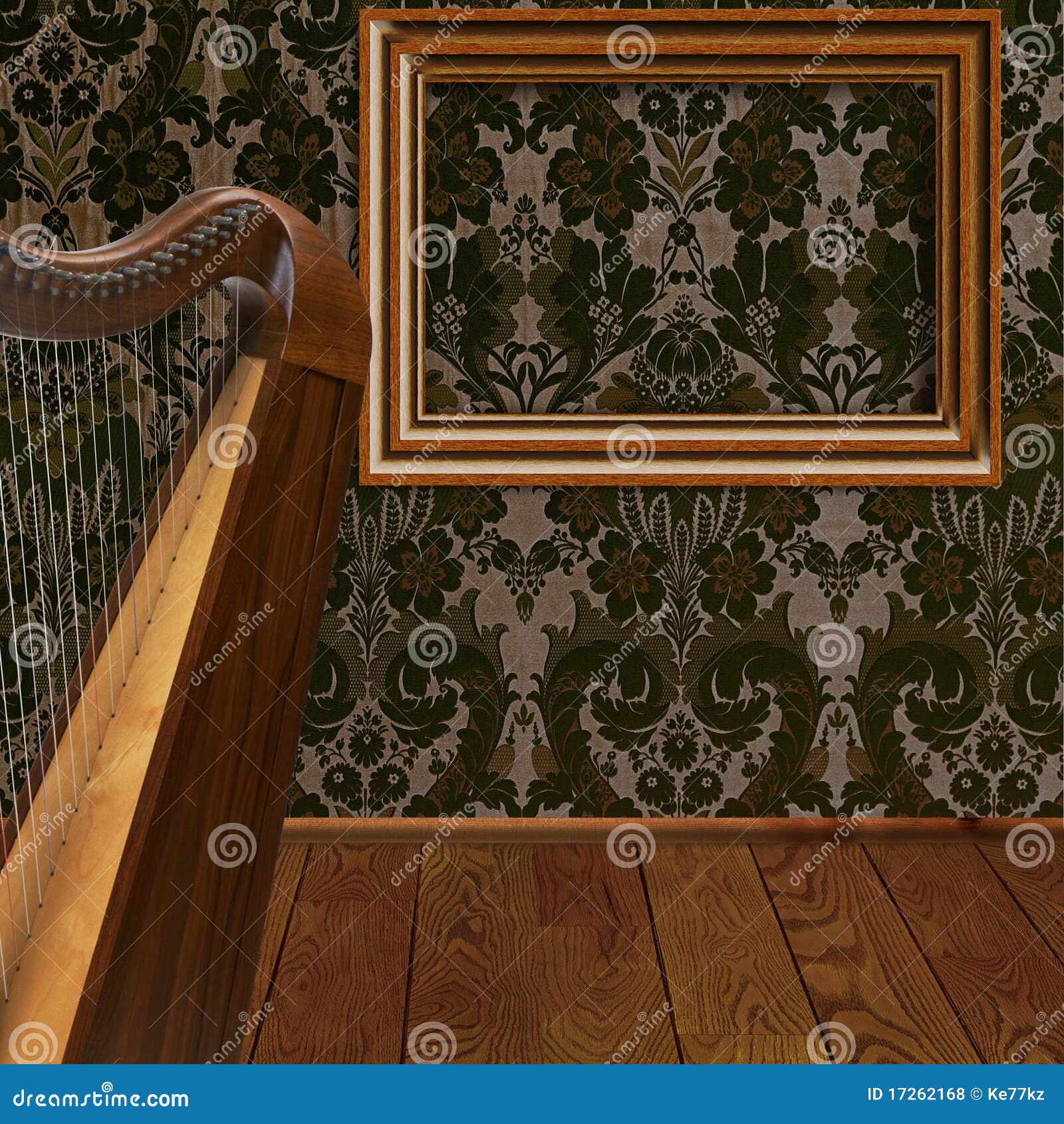 Frame on the wall. stock illustration. Illustration of design - 17262168