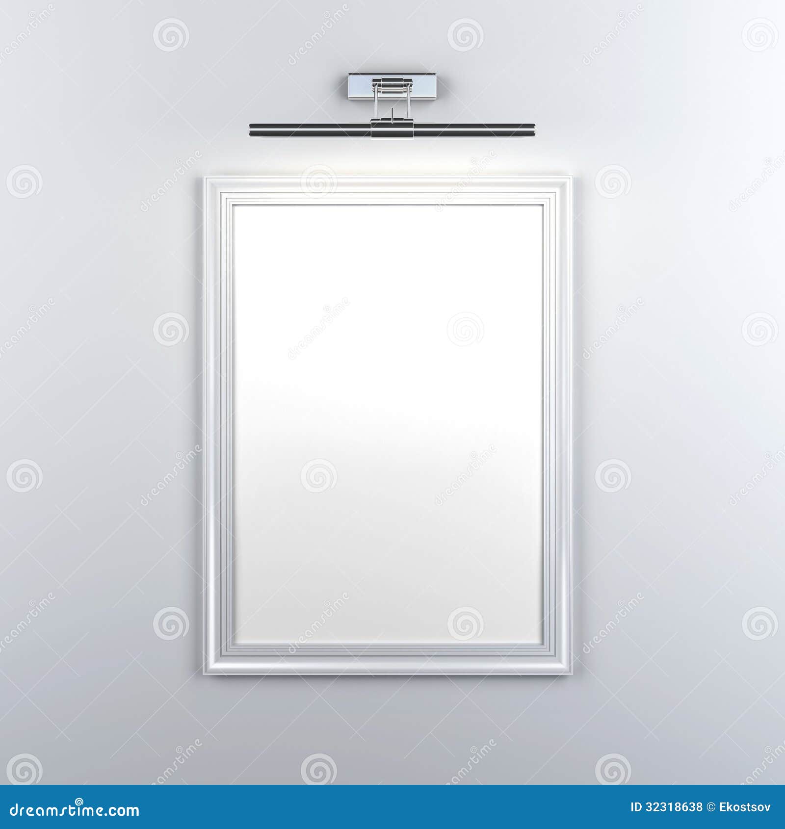 Frame on the Wall with Light Stock Illustration - Illustration of ...