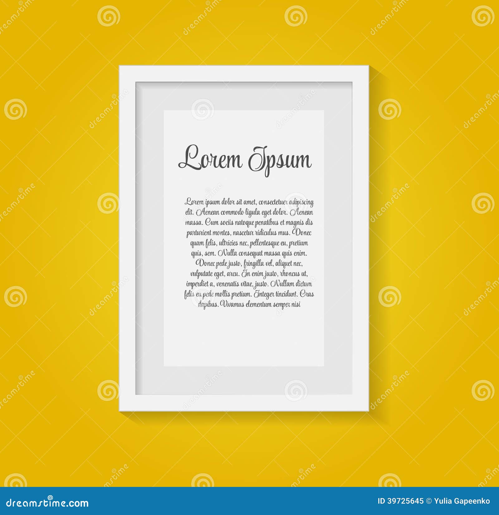 Frame on Wall for Your Text and Images, Vector Illustration Stock ...