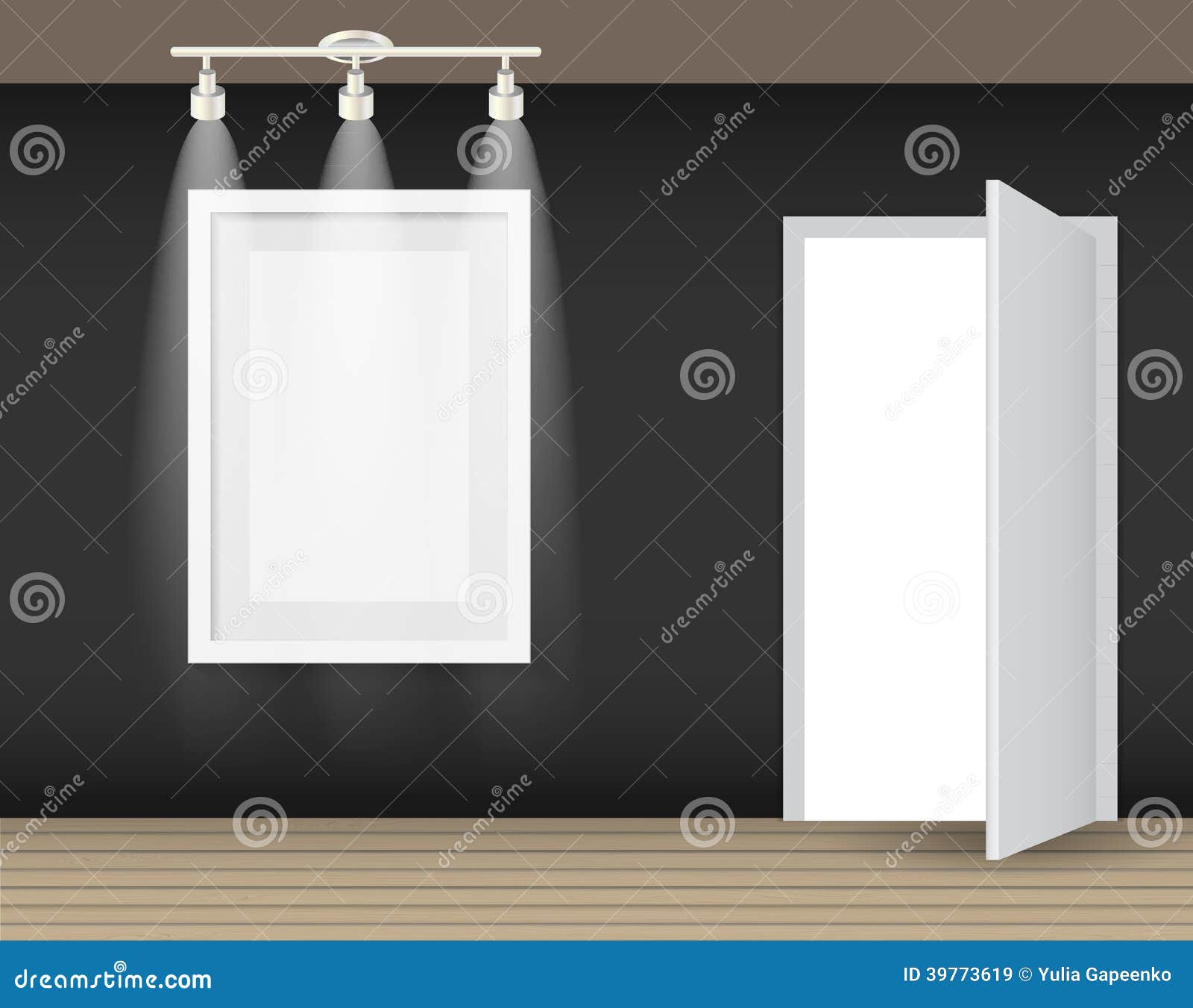 Frame on Wall for Your Text and Images, Vector Illustration Stock ...