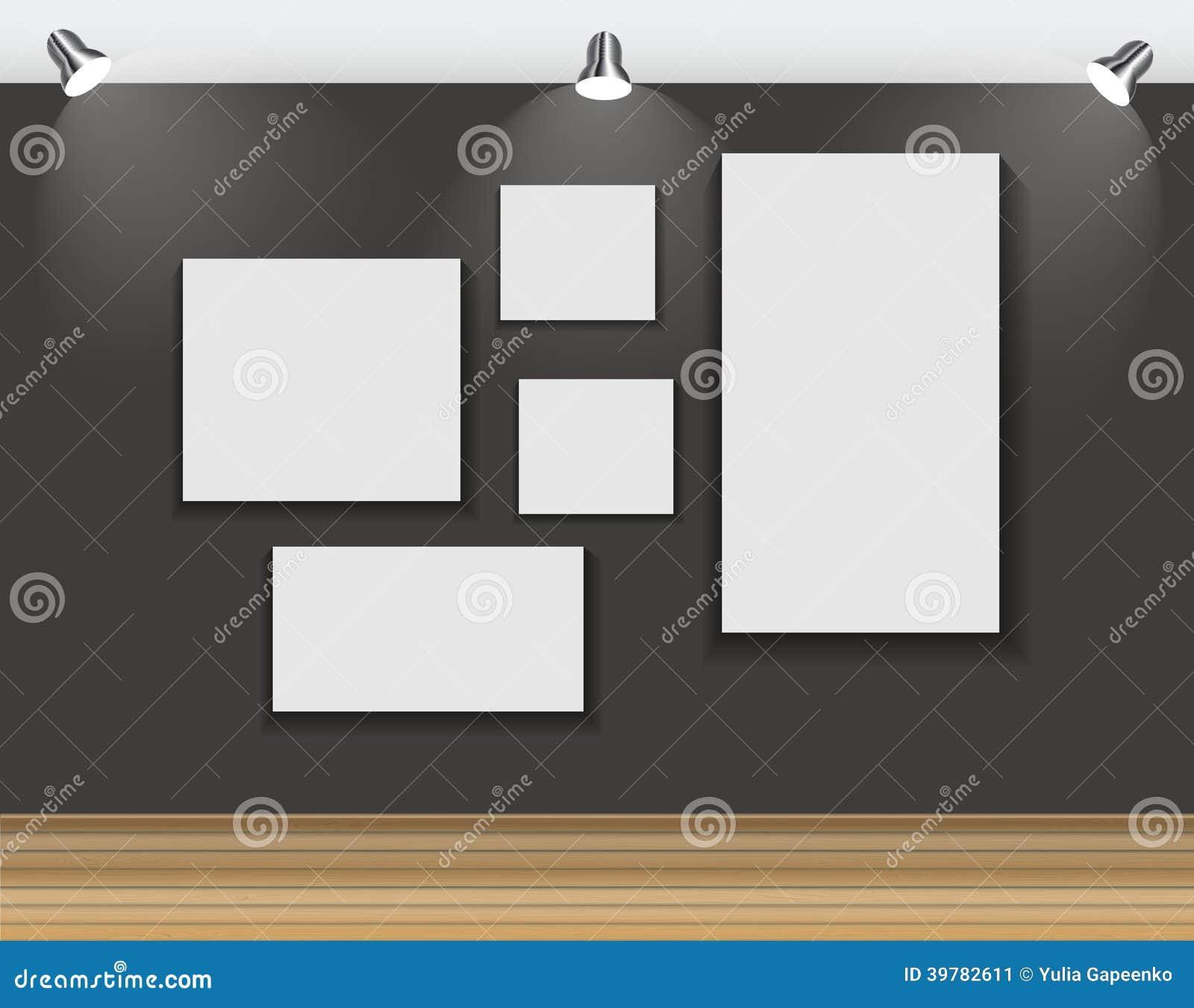 Frame on Wall for Your Text and Images, Vector Illustration Stock ...