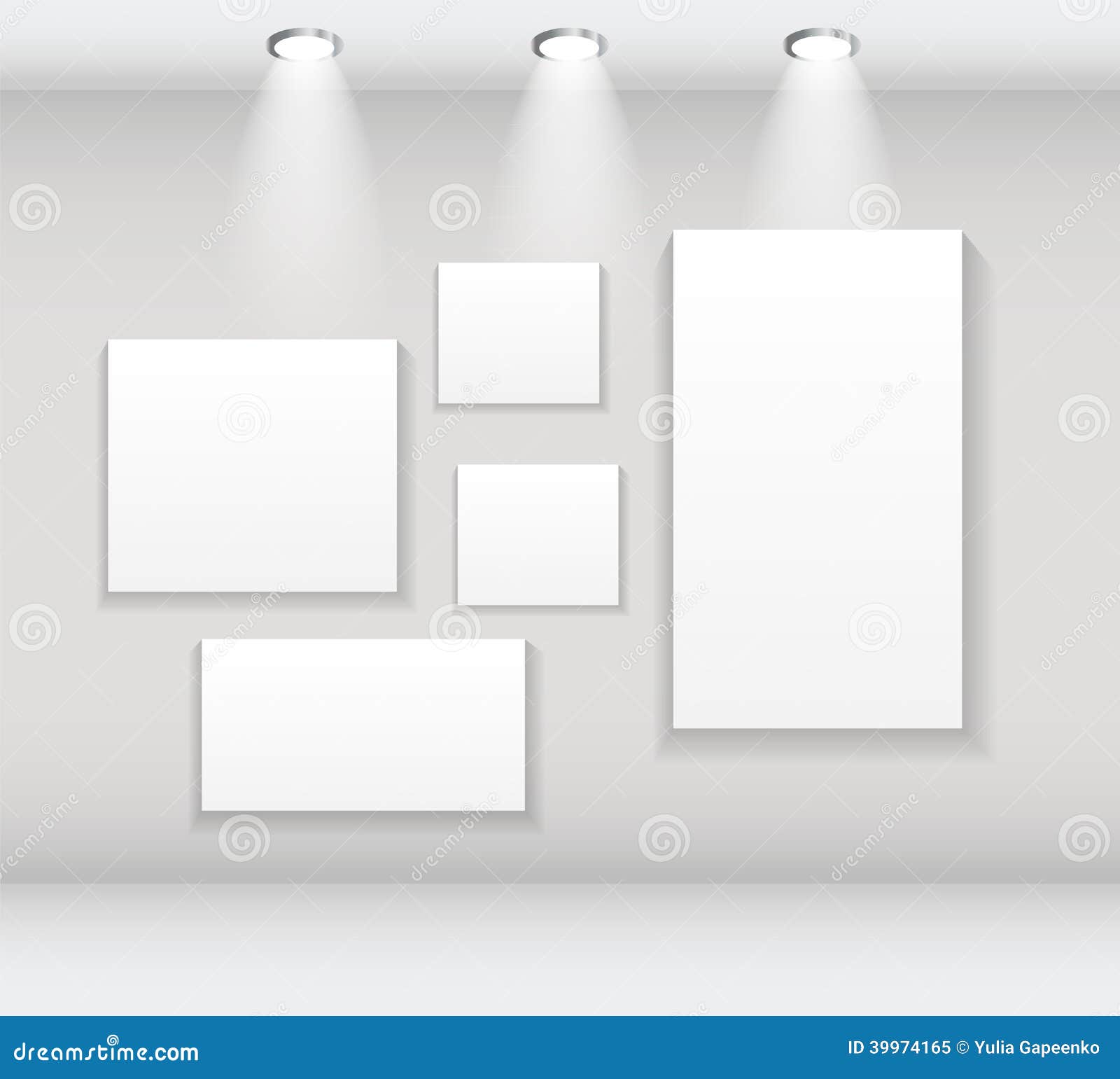 Frame on Wall for Your Text and Images, Vector Illustration Stock ...