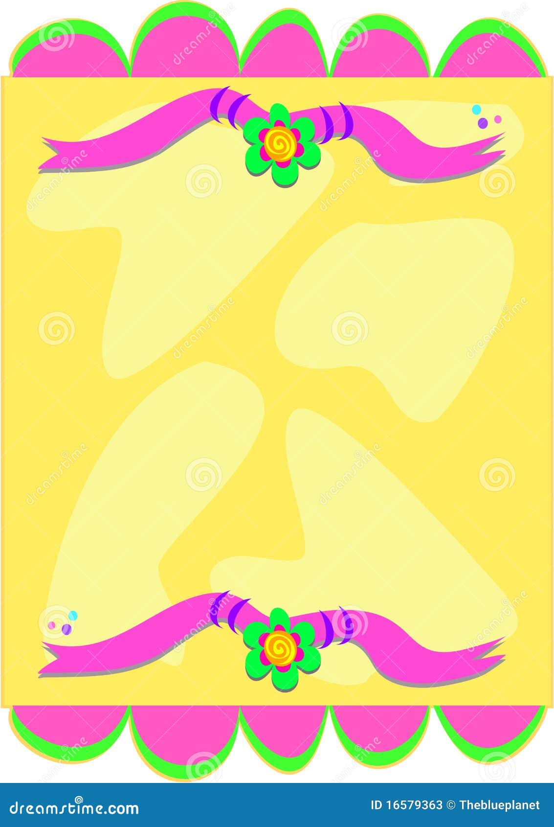 Frame of Whimsical Banner and Flower Designs Stock Vector ...