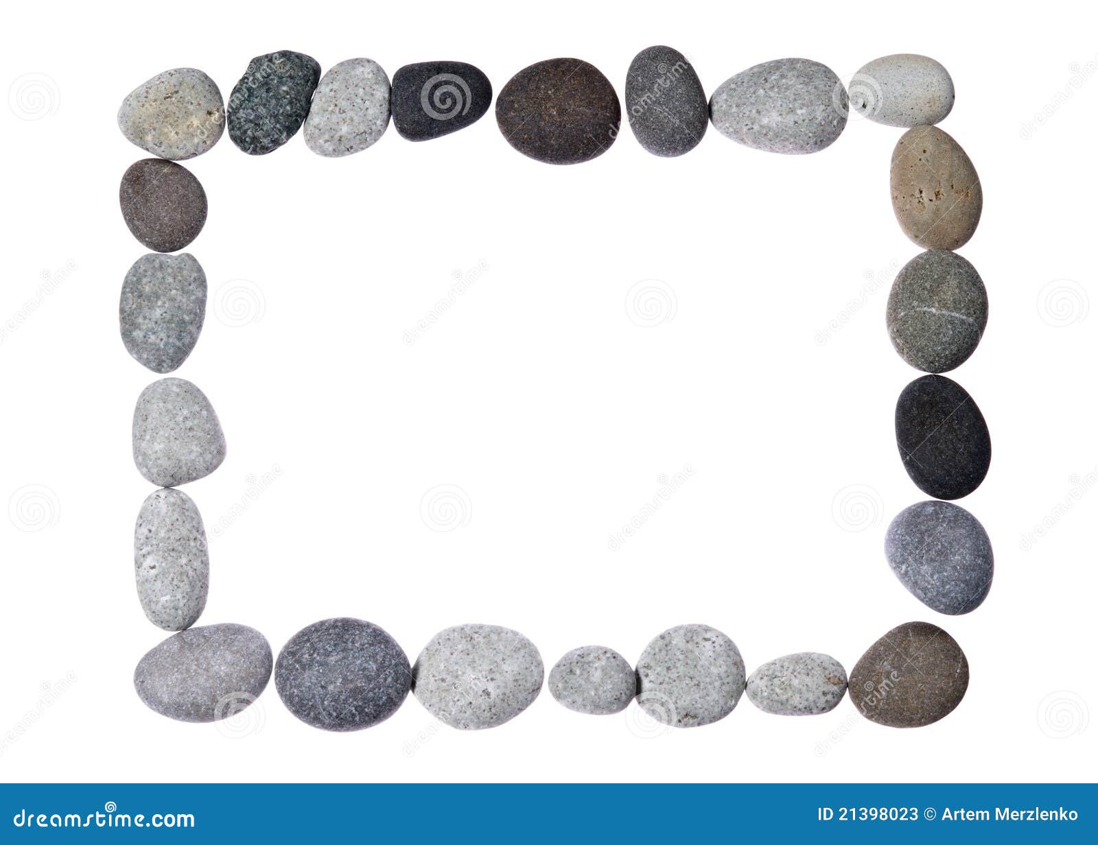 Frame on a White Background with Stones Stock Image - Image of line ...