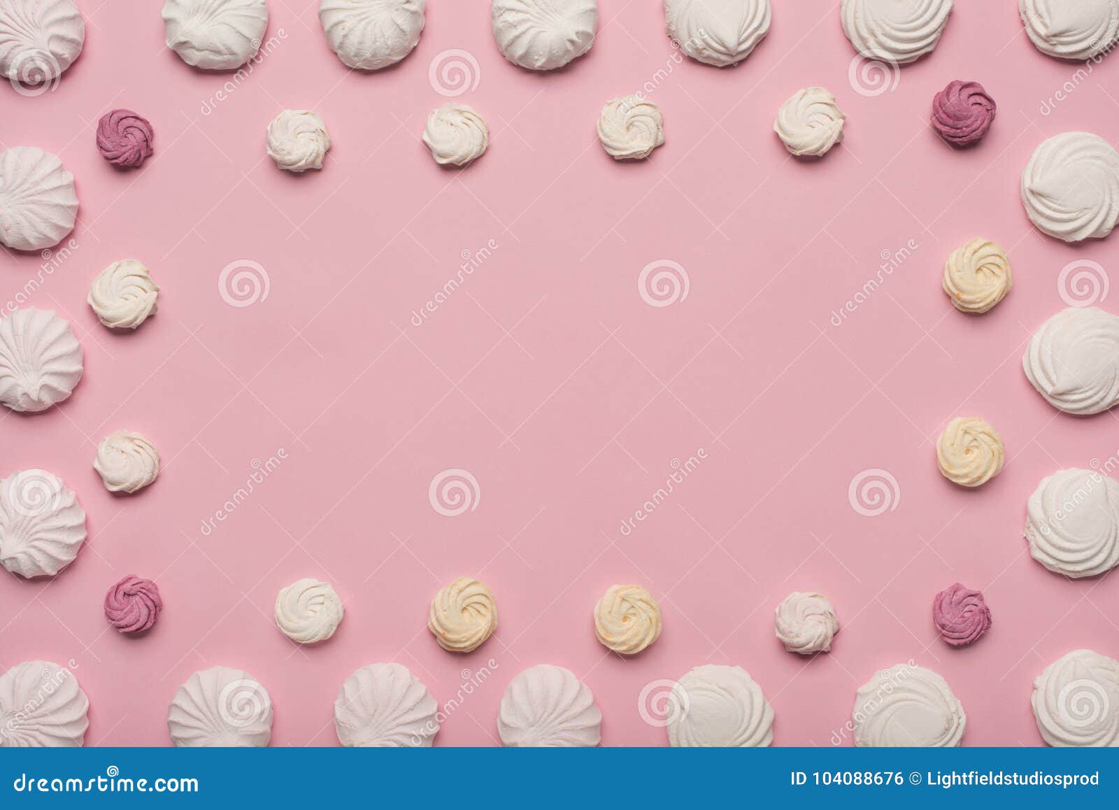 Frame of White and Berry Marshmallows Stock Photo - Image of pink ...