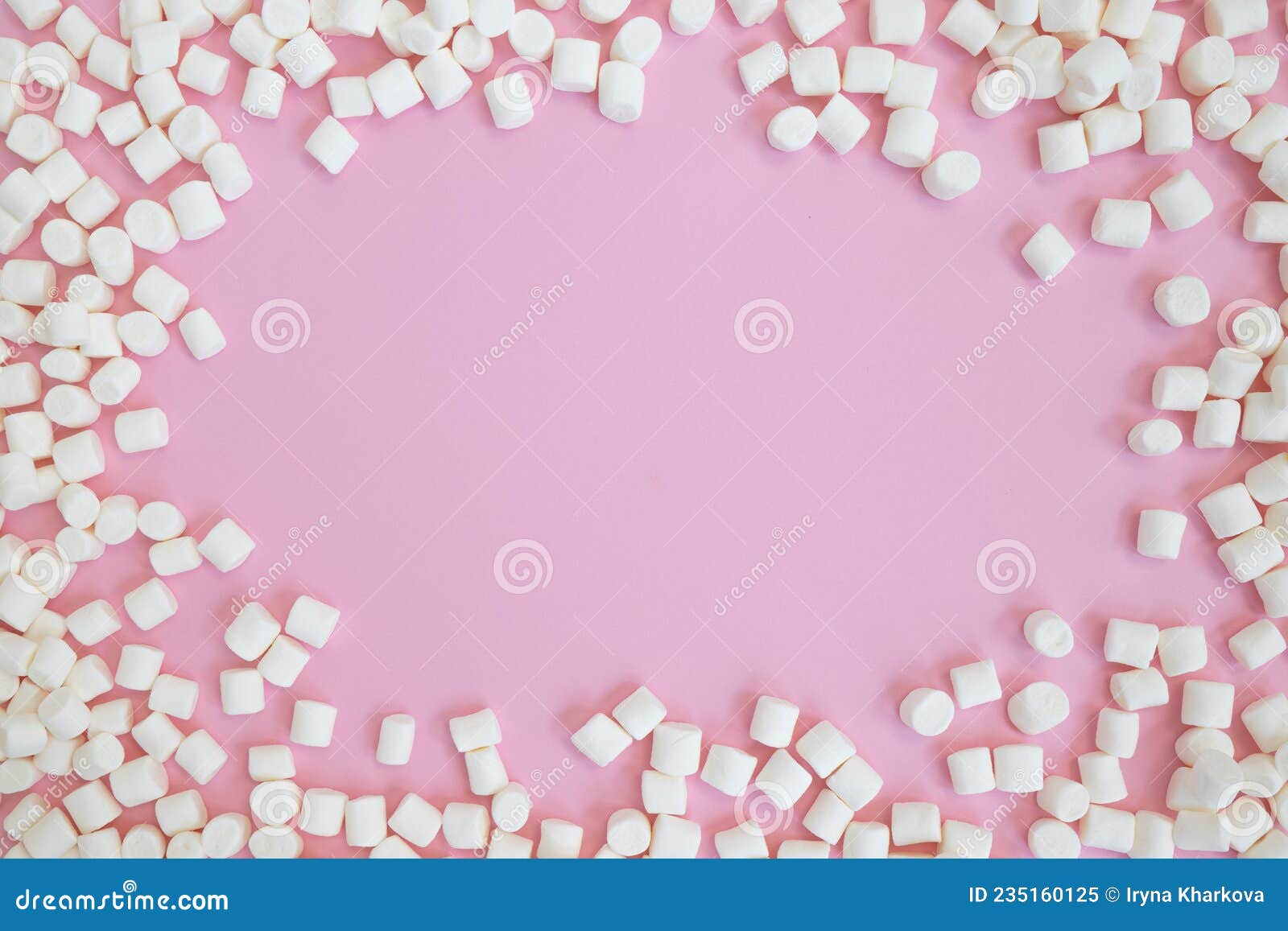 Frame of White Mini Marshmallows, Top View Stock Image - Image of ...