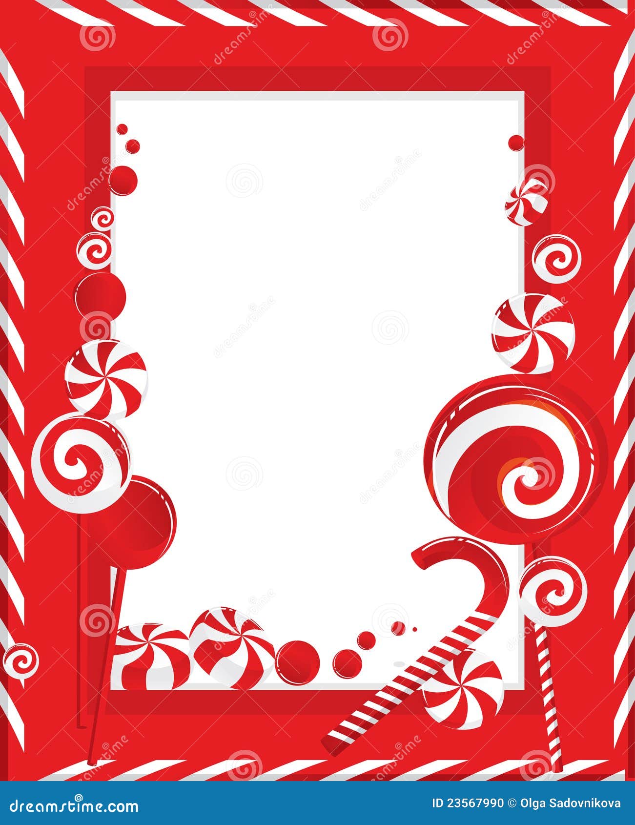 Frame of white-red striped stock vector. Illustration of caramel - 23567990