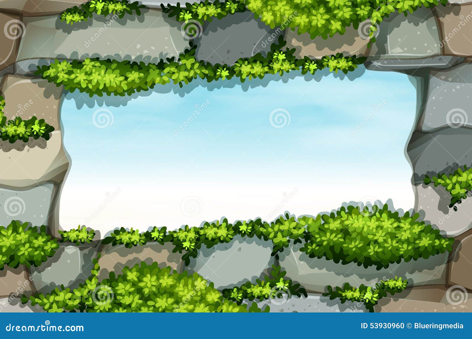 Frame stock vector. Illustration of cartoon, frame, plants - 53930960