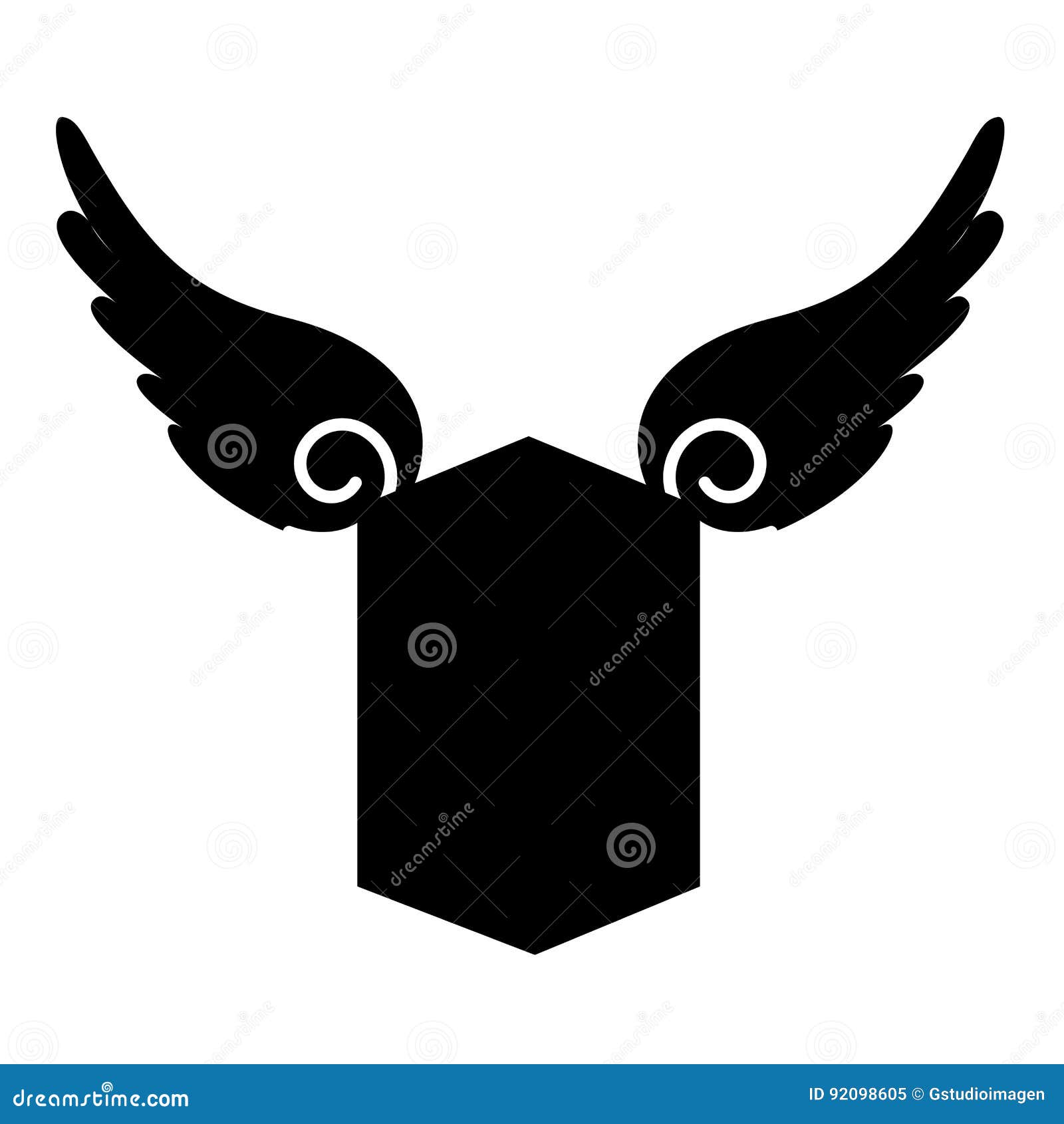 Frame with wings icon stock vector. Illustration of classic - 92098605