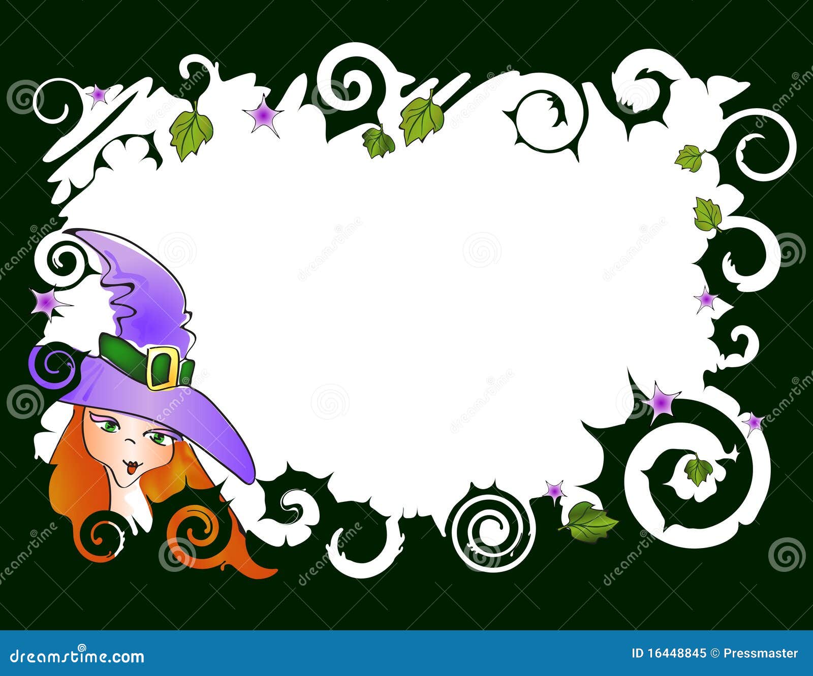 Frame with witch stock illustration. Illustration of objects - 16448845