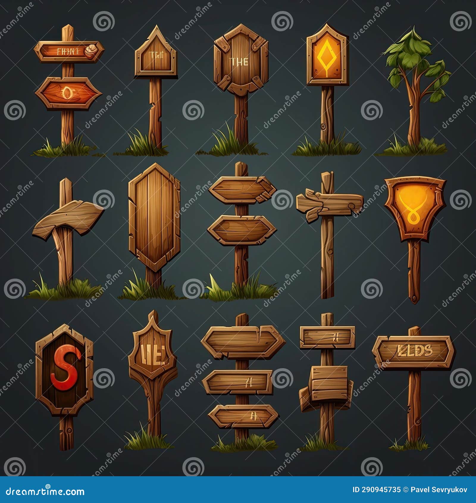 Frame Wooden Board Signpost Ai Generated Stock Image - Image of rustic ...