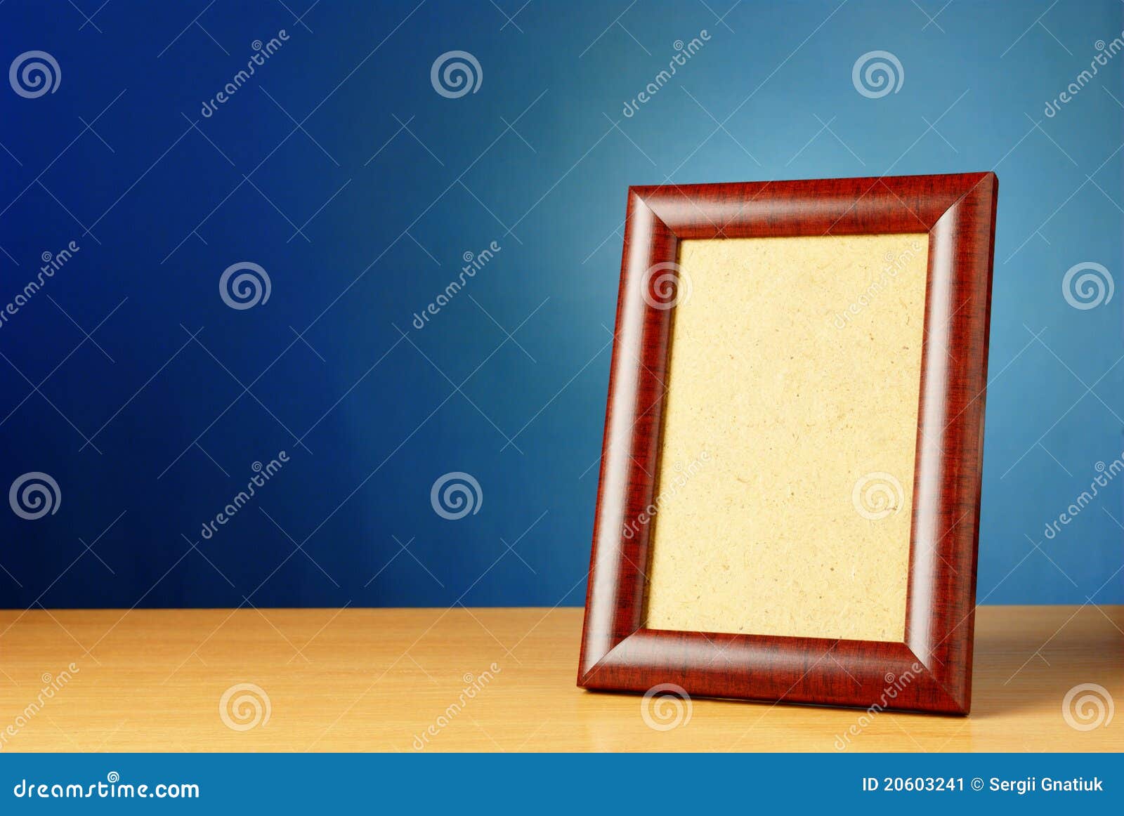 Frame on a Wooden Table and a Beautiful Backdrop Stock Image - Image of ...