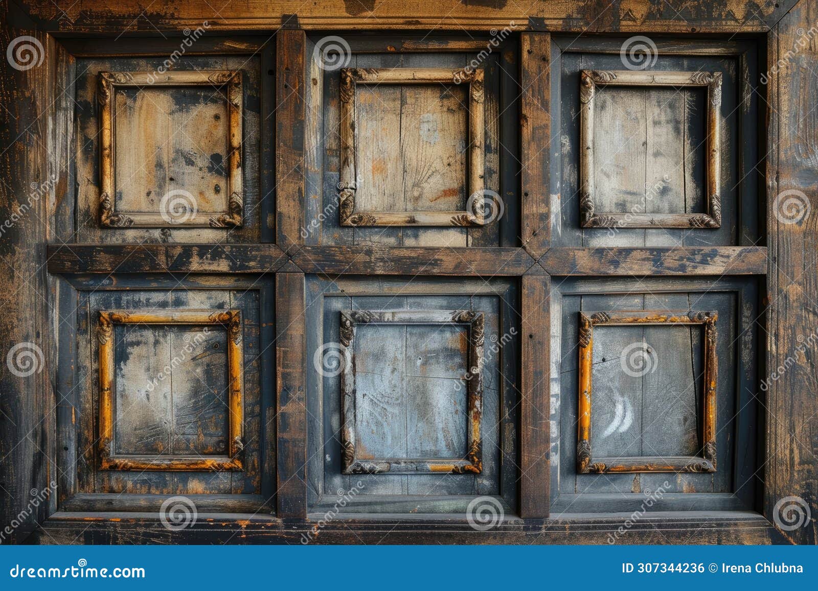 Frame with Wooden Wall Partition Stock Illustration - Illustration of ...