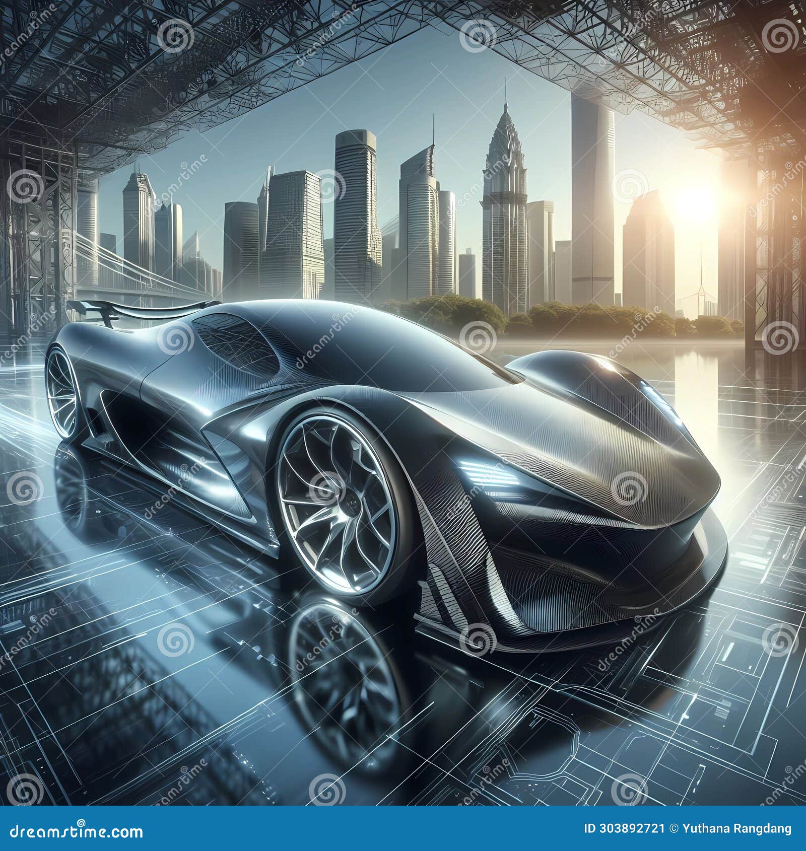 Frame of the World S Most Car, 3d Render. Stock Illustration ...