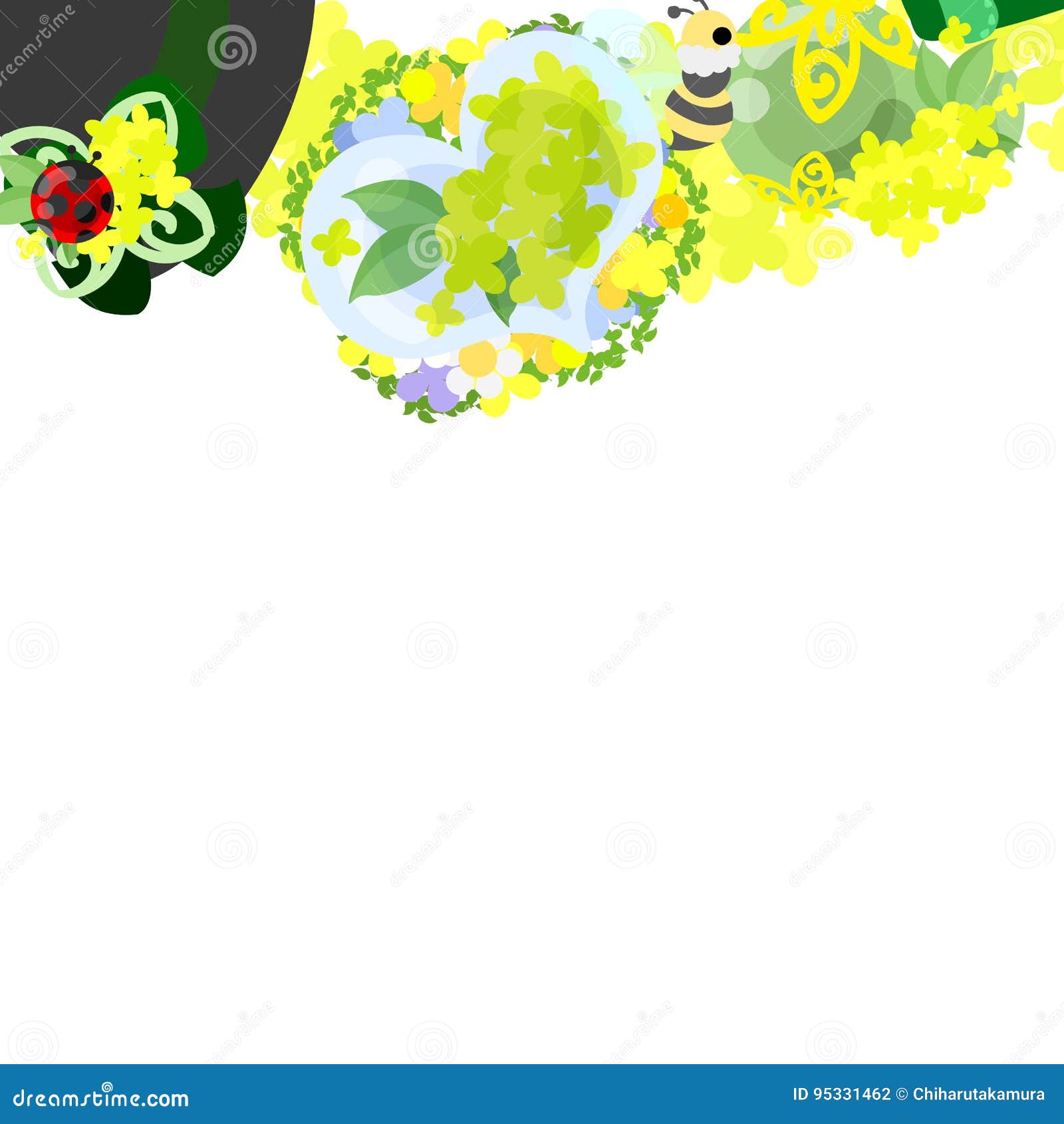 The Frame of Yellow Flower Objects Stock Vector - Illustration of ...