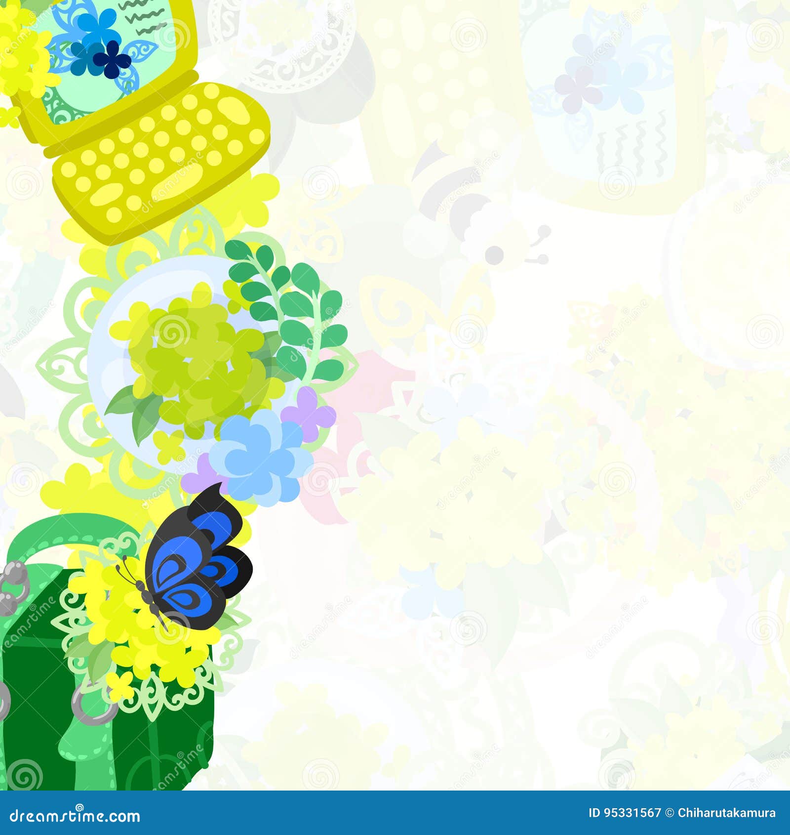 The Frame of Yellow Flower Objects Stock Vector - Illustration of ...