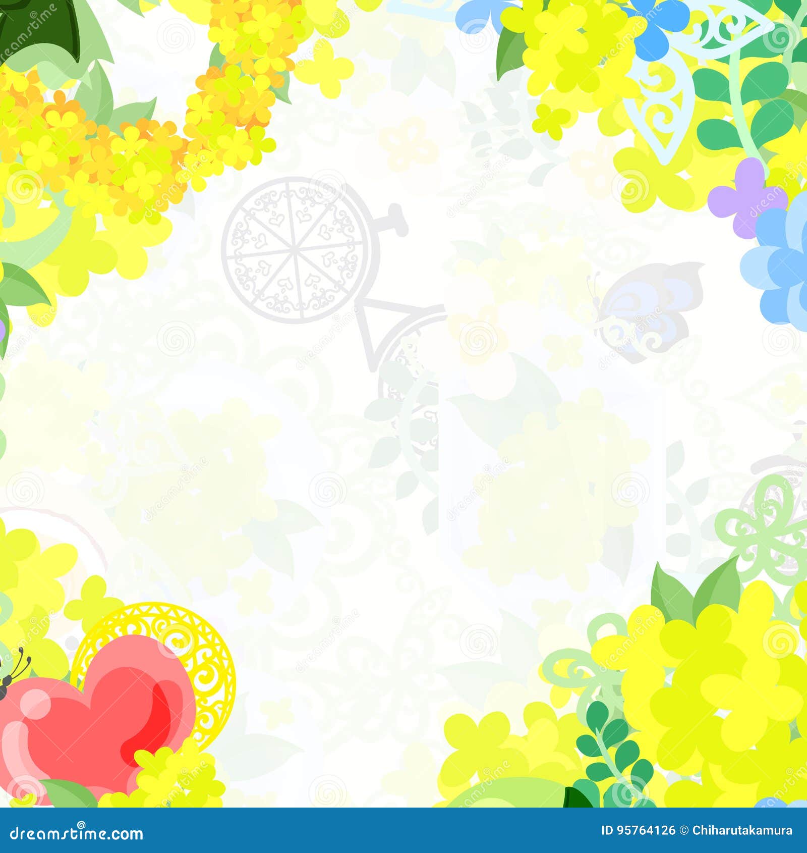 The Frame of Yellow Flower Objects Stock Vector - Illustration of ...