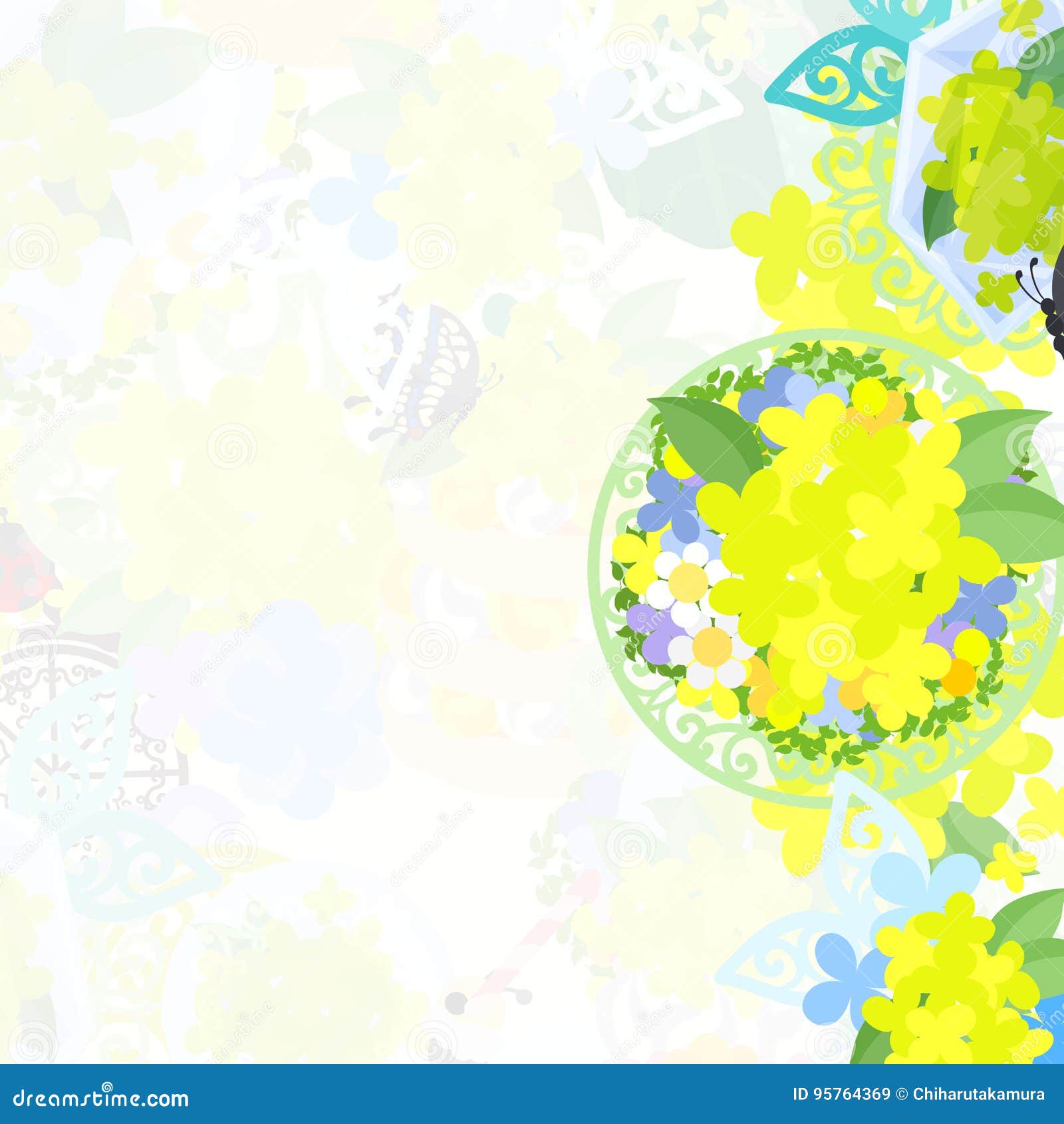 The Frame of Yellow Flower Objects Stock Vector - Illustration of ...