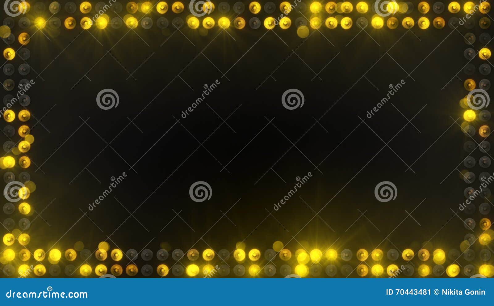 Frame of Yellow Lighting Bulbs Stock Illustration - Illustration of ...