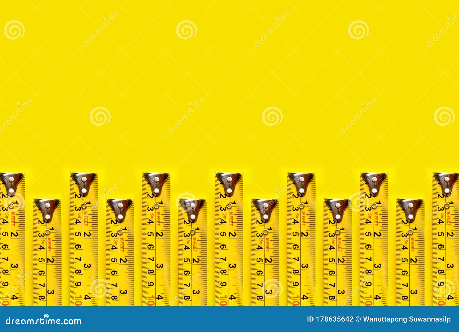 Frame With A Measuring Ruler And Tools Inside Against Texture Of ...