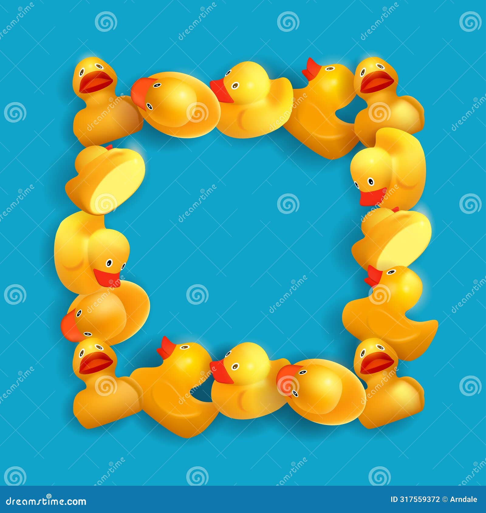 Frame of Yellow Rubber Ducks Stock Vector - Illustration of bathroom ...