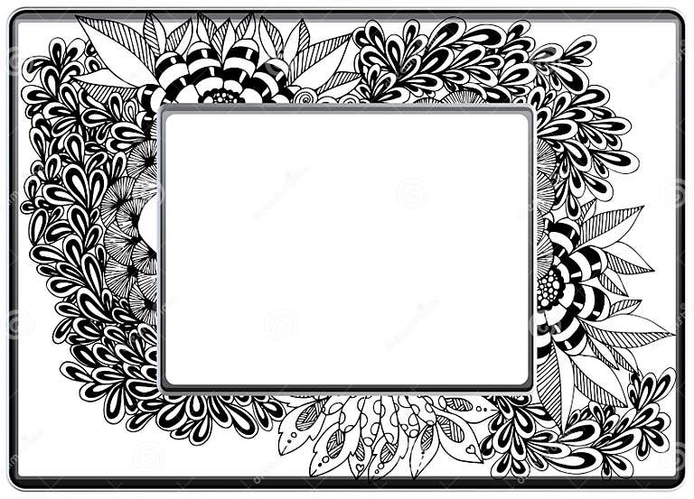 Frame Zentangle, Vector Image. Floral Hand Drawn Stock Vector ...