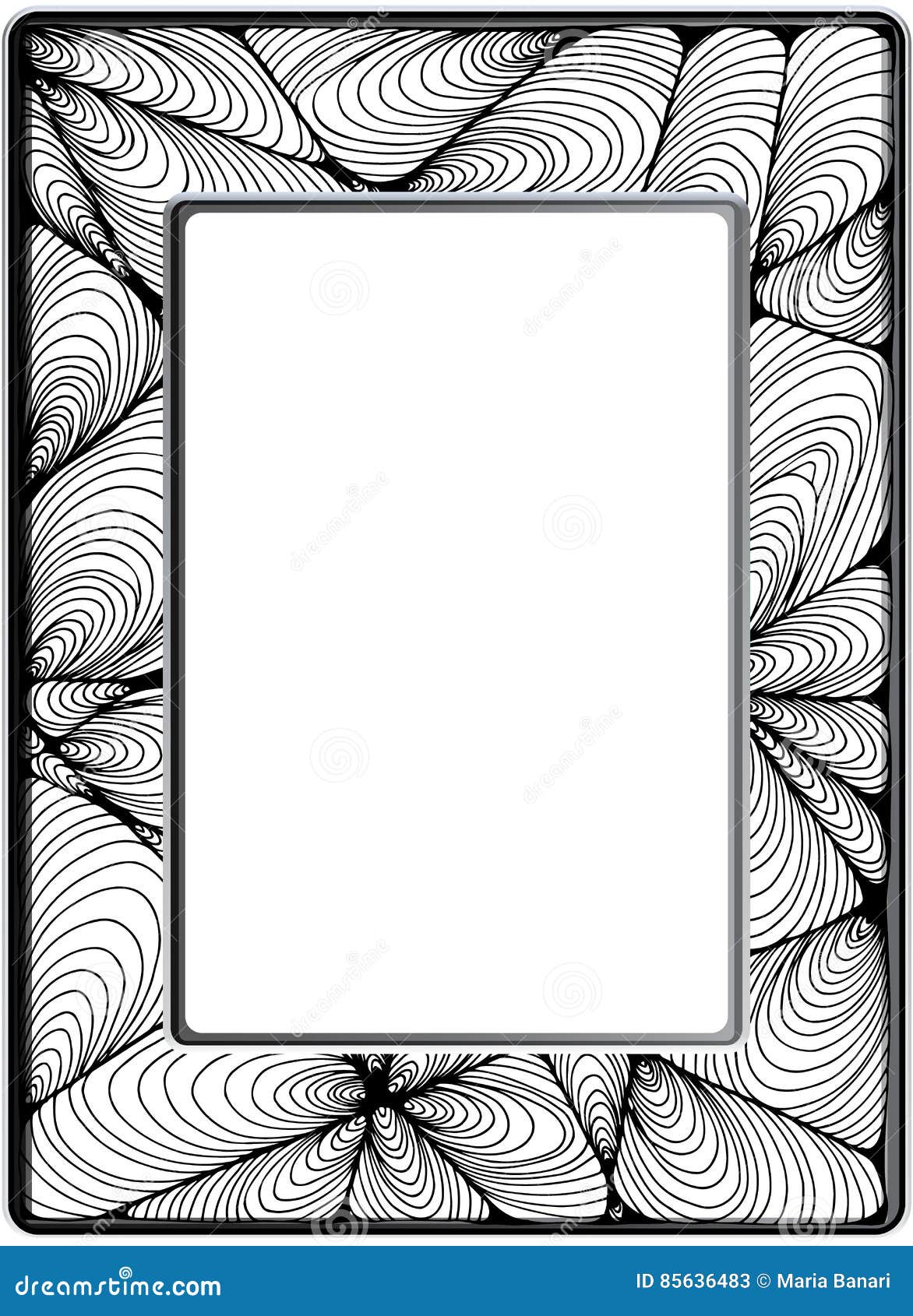 Frame Zentangle, Vector Image. Floral Hand Drawn Stock Vector ...