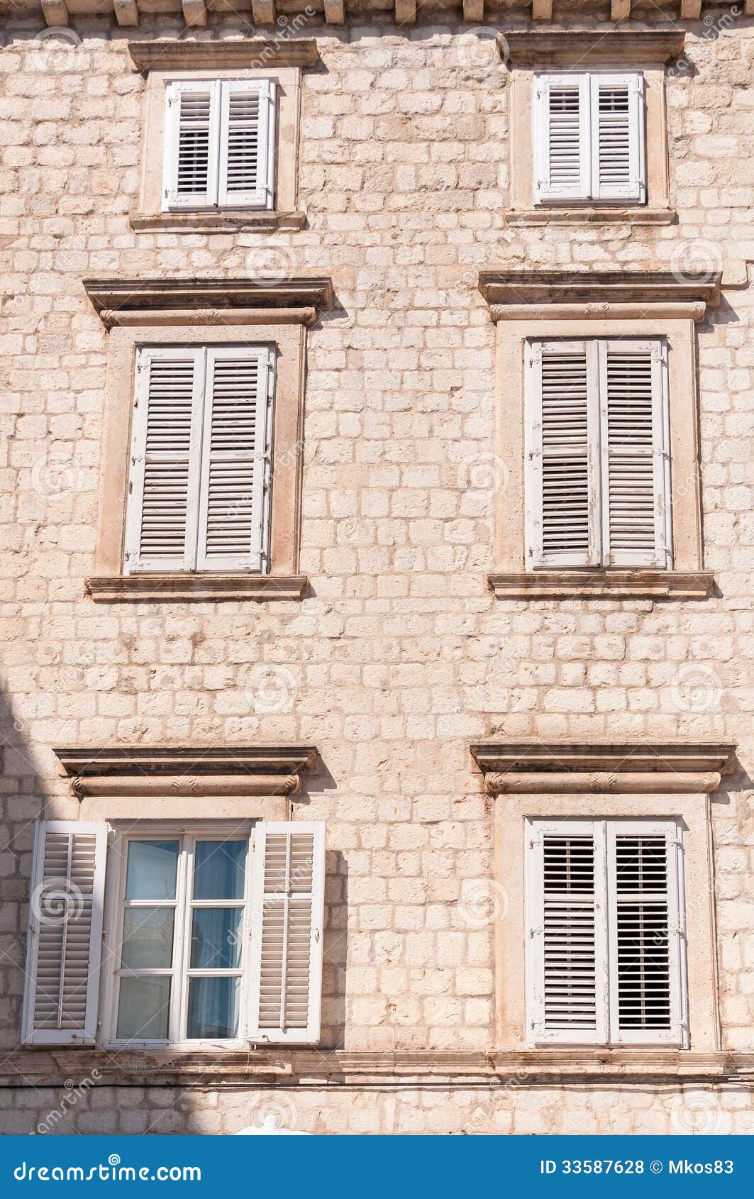 Framed Ancient Windows with Shutters Stock Photo - Image of design ...