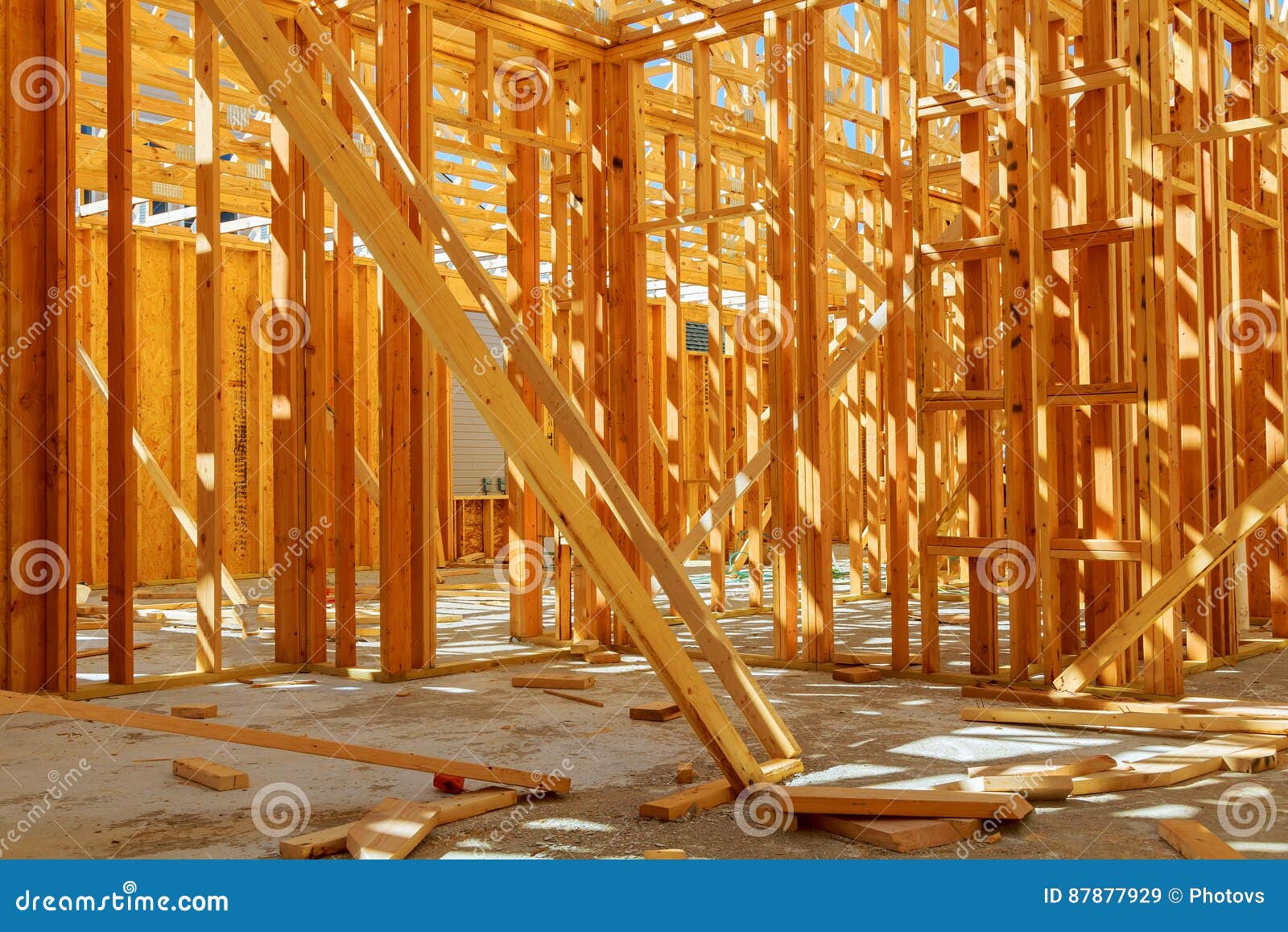 Framed Building or Residential Home with Basic Stock Image - Image of ...