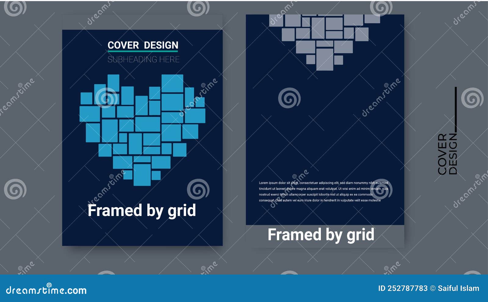 Framed by Grid Book Cover Design Stock Vector - Illustration of ...