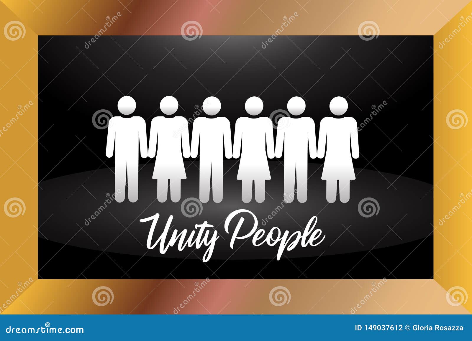 Framed a Group of People. Unity Concept Logo Stock Vector ...