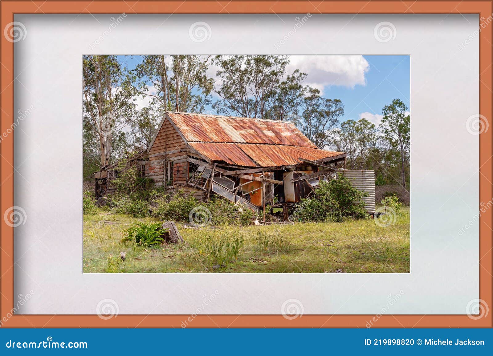 Decrepit Old Falling Down Shed in a Photo Frame Stock Photo - Image of ...