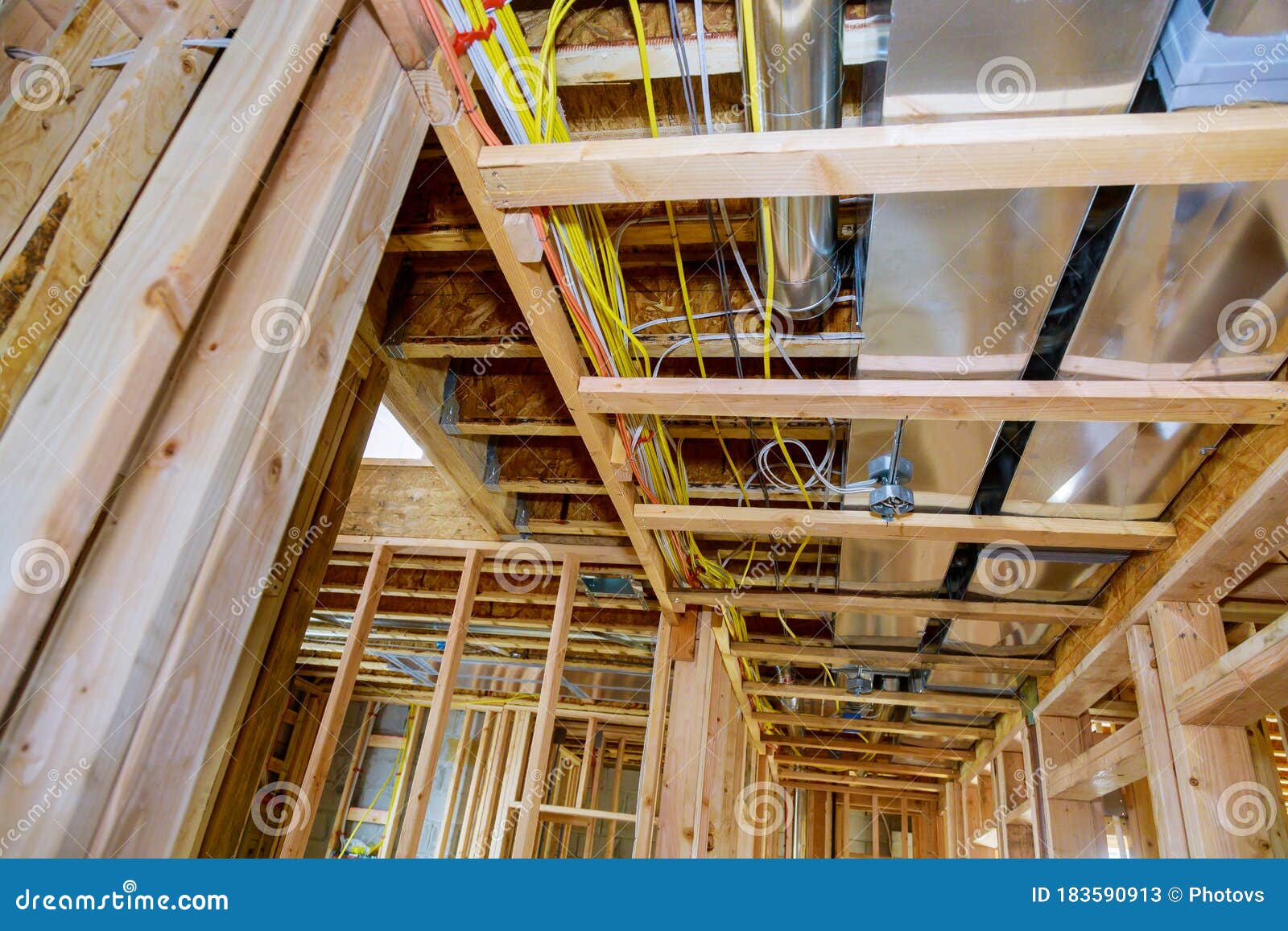 Framed Residential Home with Basic Rough Pipe System of Heating ...