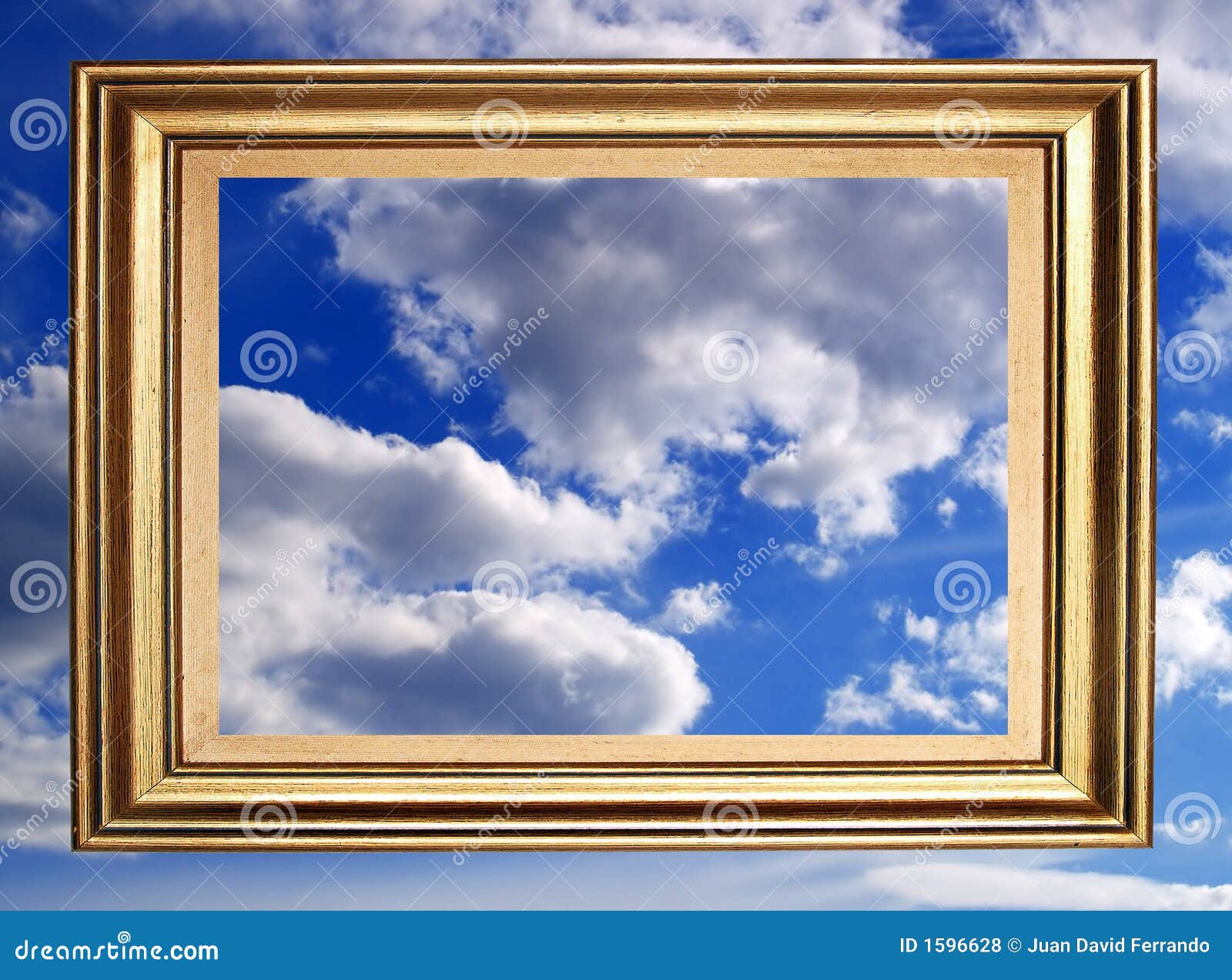 Framed sky stock photo. Image of wooden, blue, frame, decoration - 1596628