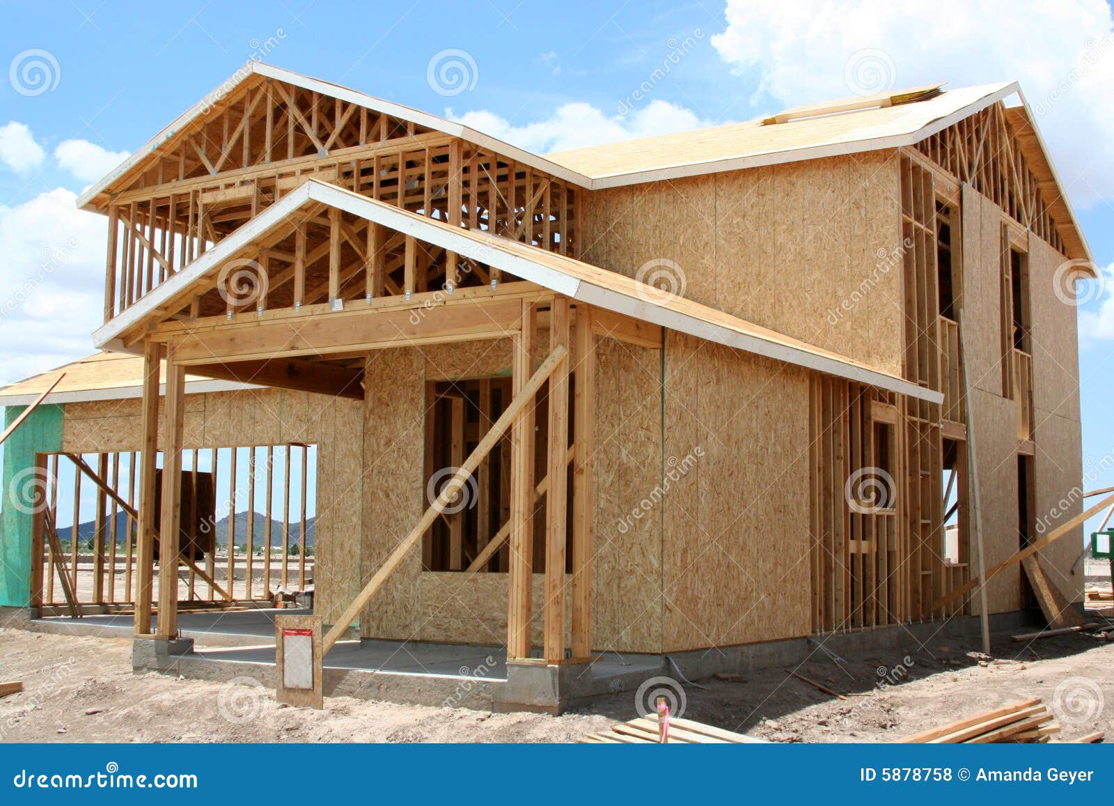 Framed two story stock photo. Image of subdivision, multi - 5878758