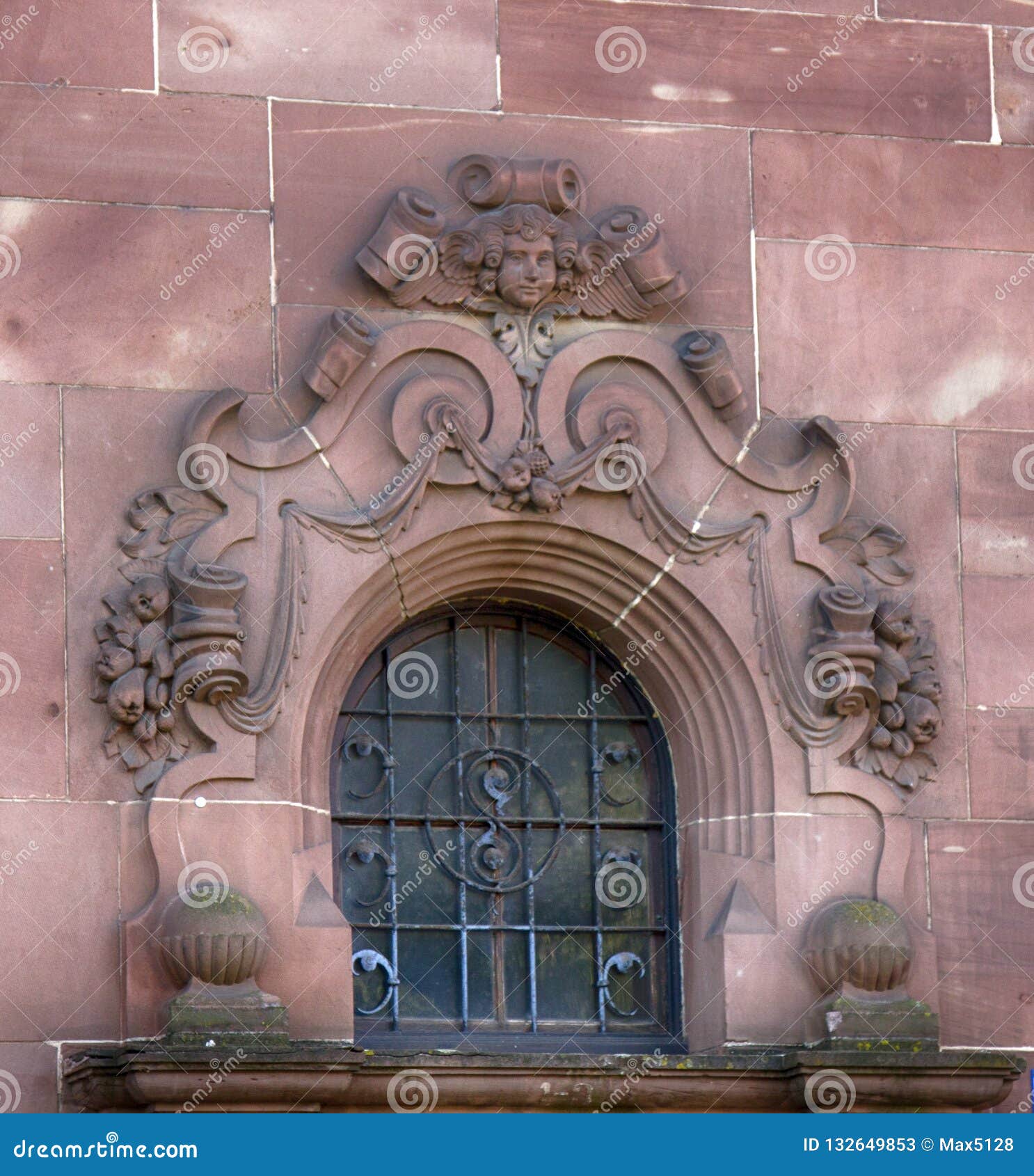 Framed Window in Medieval and Classical Architecture Stock Image ...