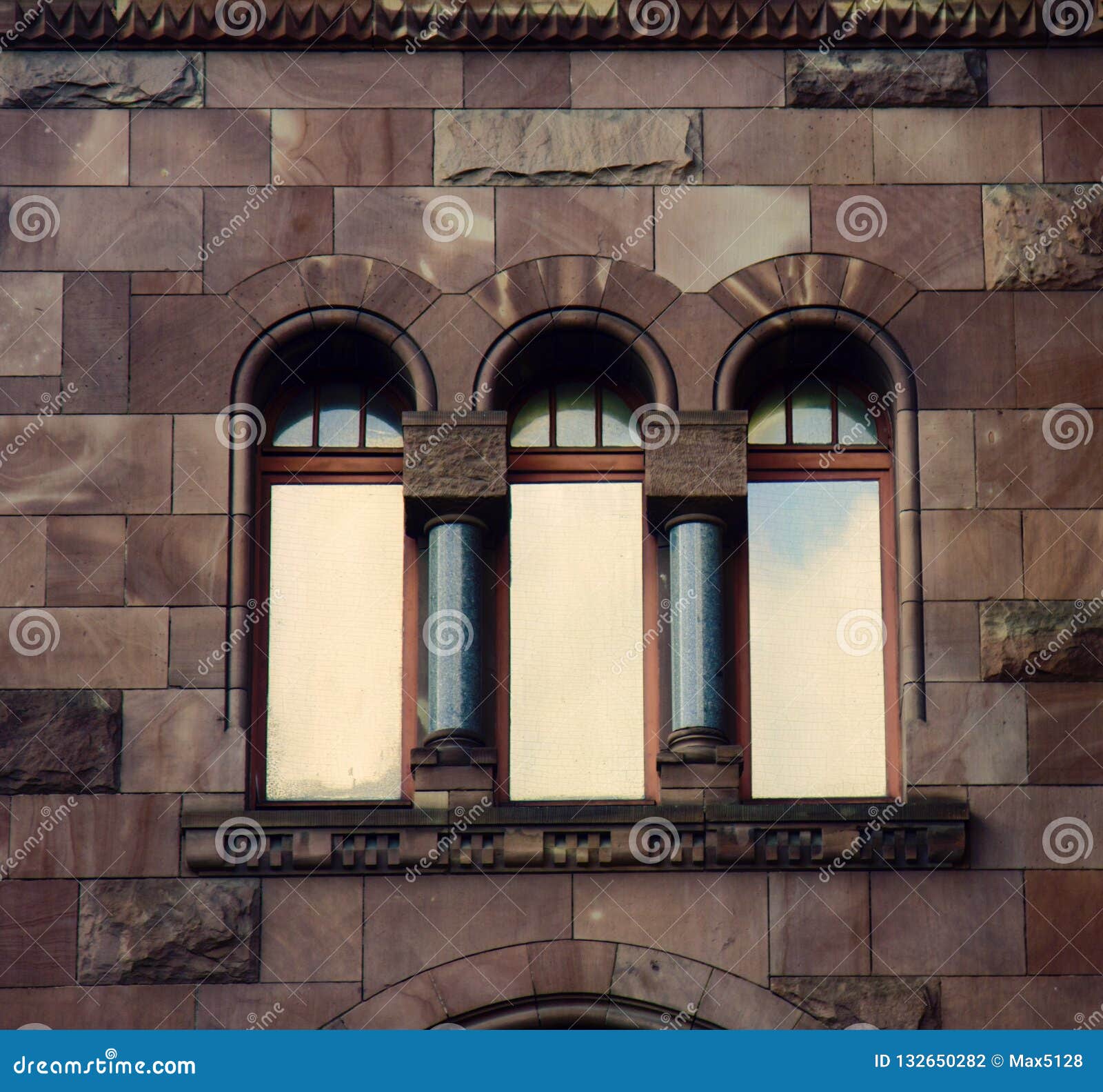 Framed Window in Medieval and Classical Architecture Stock Photo ...
