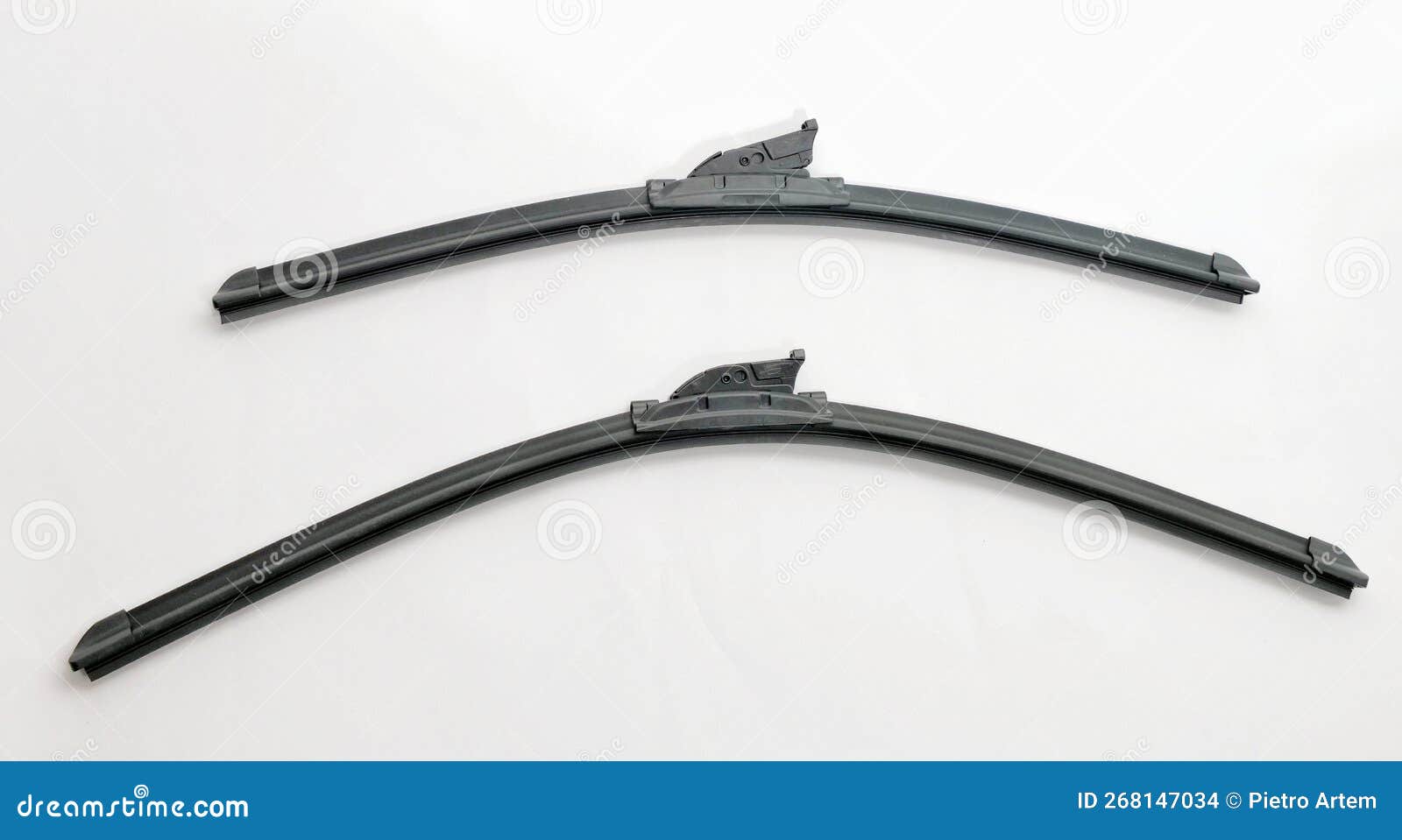 Frameless Car Wiper Blades on a White Background. Stock Photo - Image ...