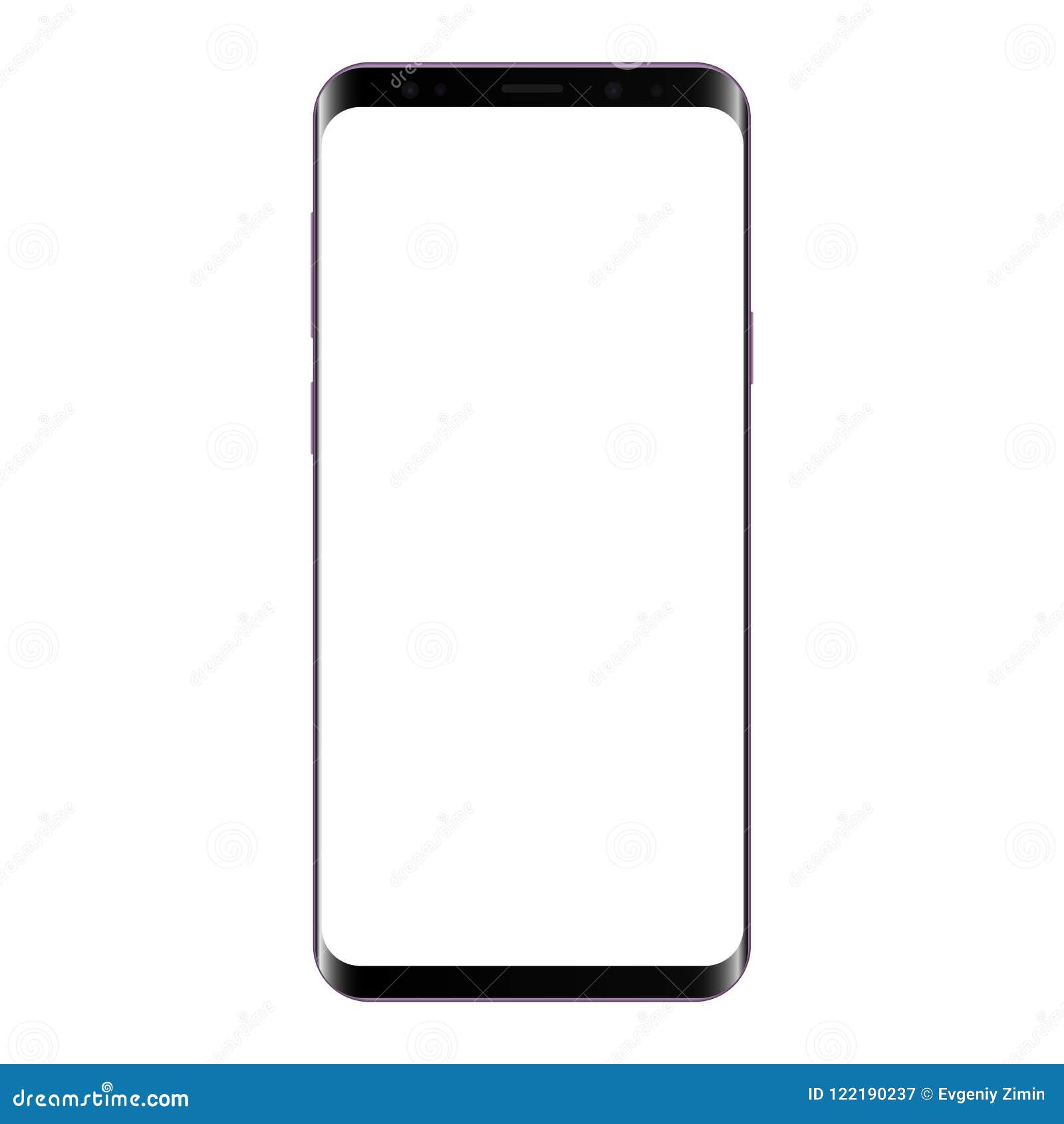 Frameless Smartphone Mock Up with Blank Screen - Front View Stock ...