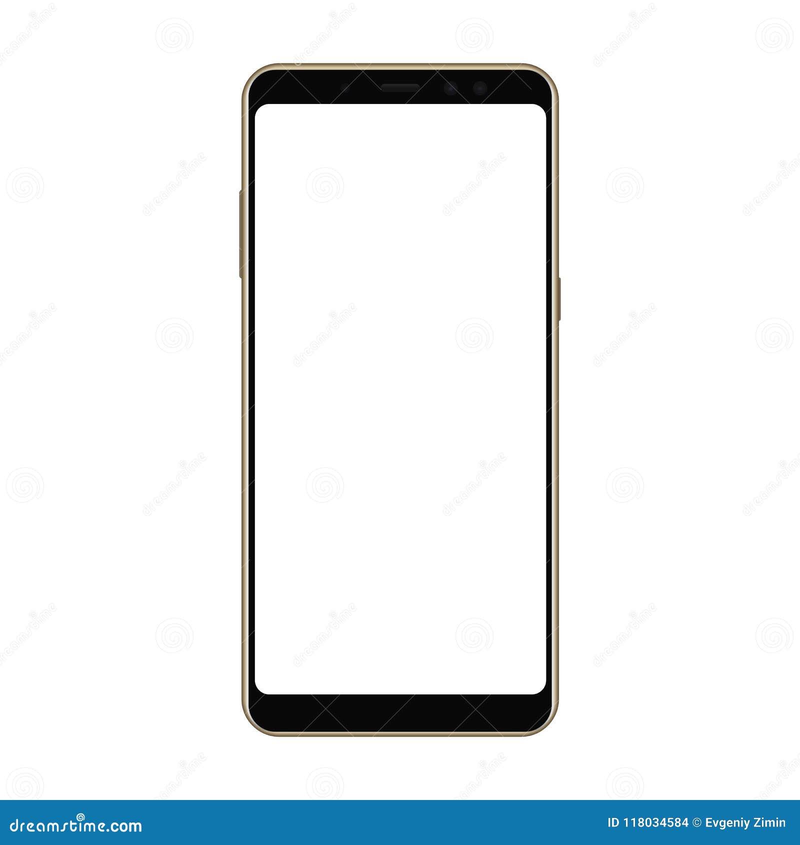 Frameless Smartphone Mock Up with Blank Screen Stock Vector ...