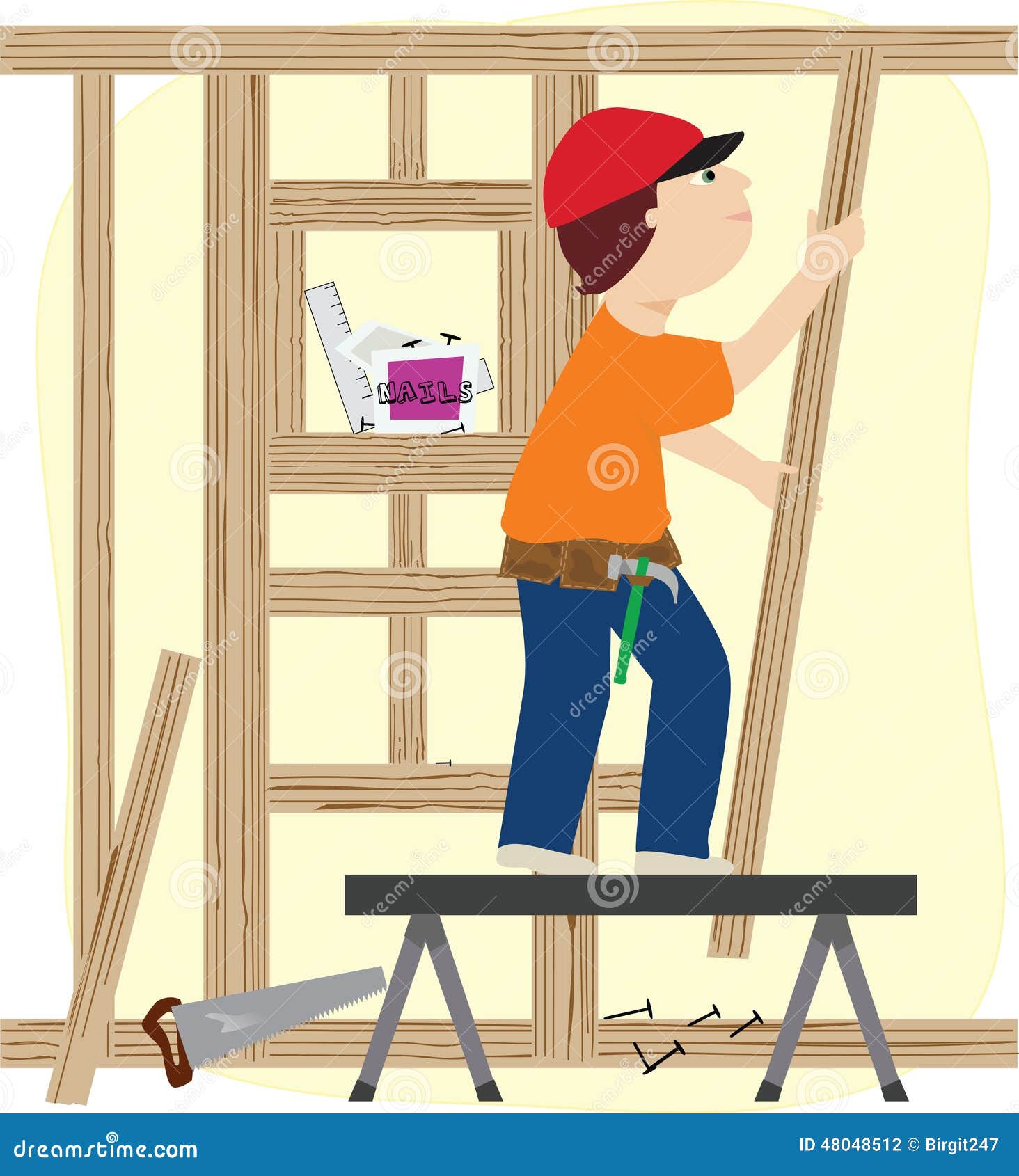 The Framer stock illustration. Illustration of wood, profession - 48048512