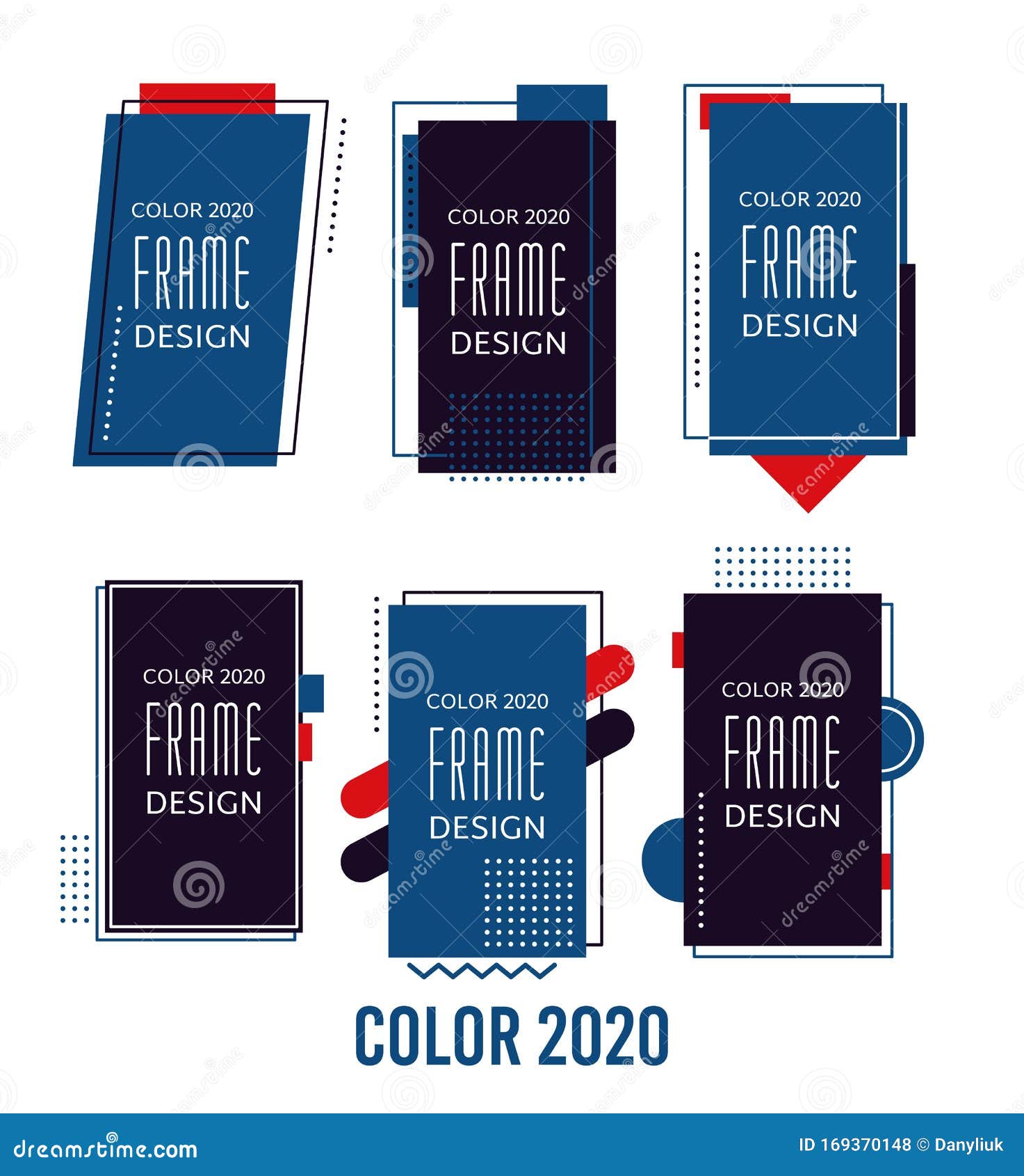 Frames Abstract Design Classic Blue Color of the Year. Vector Border ...